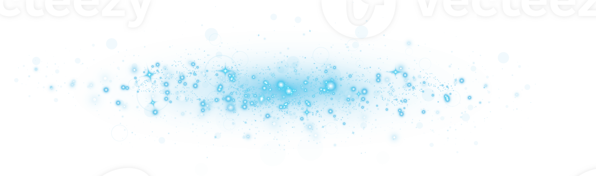 Abstract blue glitter wave illustration. Blue stardust sparkle particles isolated on transparent ...