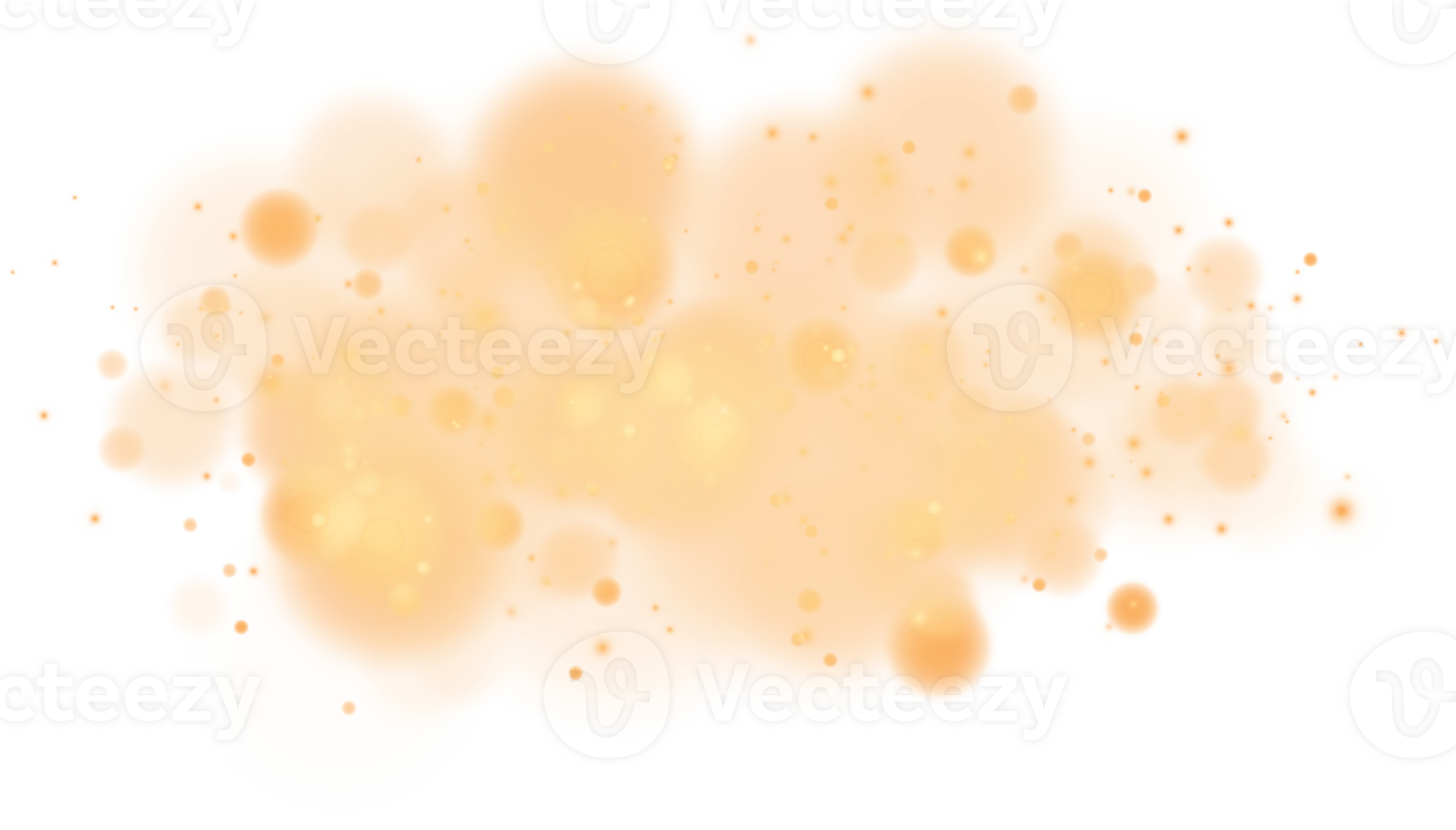 Golden shining bokeh lights with glowing particles on transparent background. PNG. 23550511 PNG