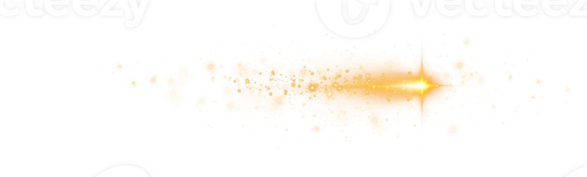 Golden glowing light effects isolated on transparent background. Solar flare with beams and ...