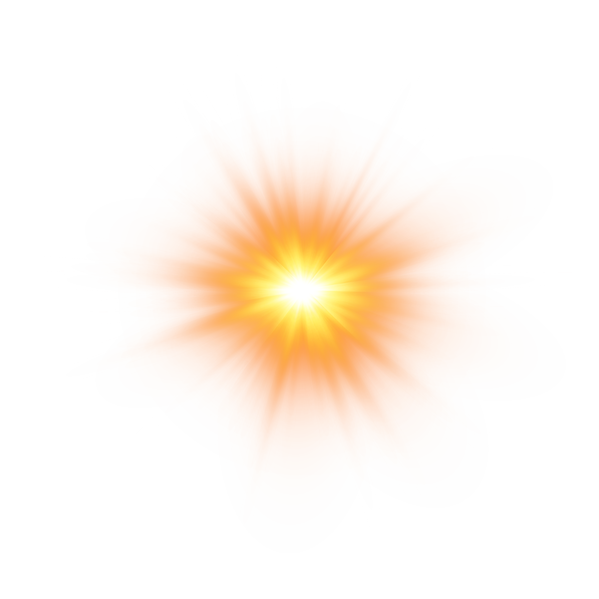 Golden glowing light effects isolated on transparent background. Solar flare with beams and ...