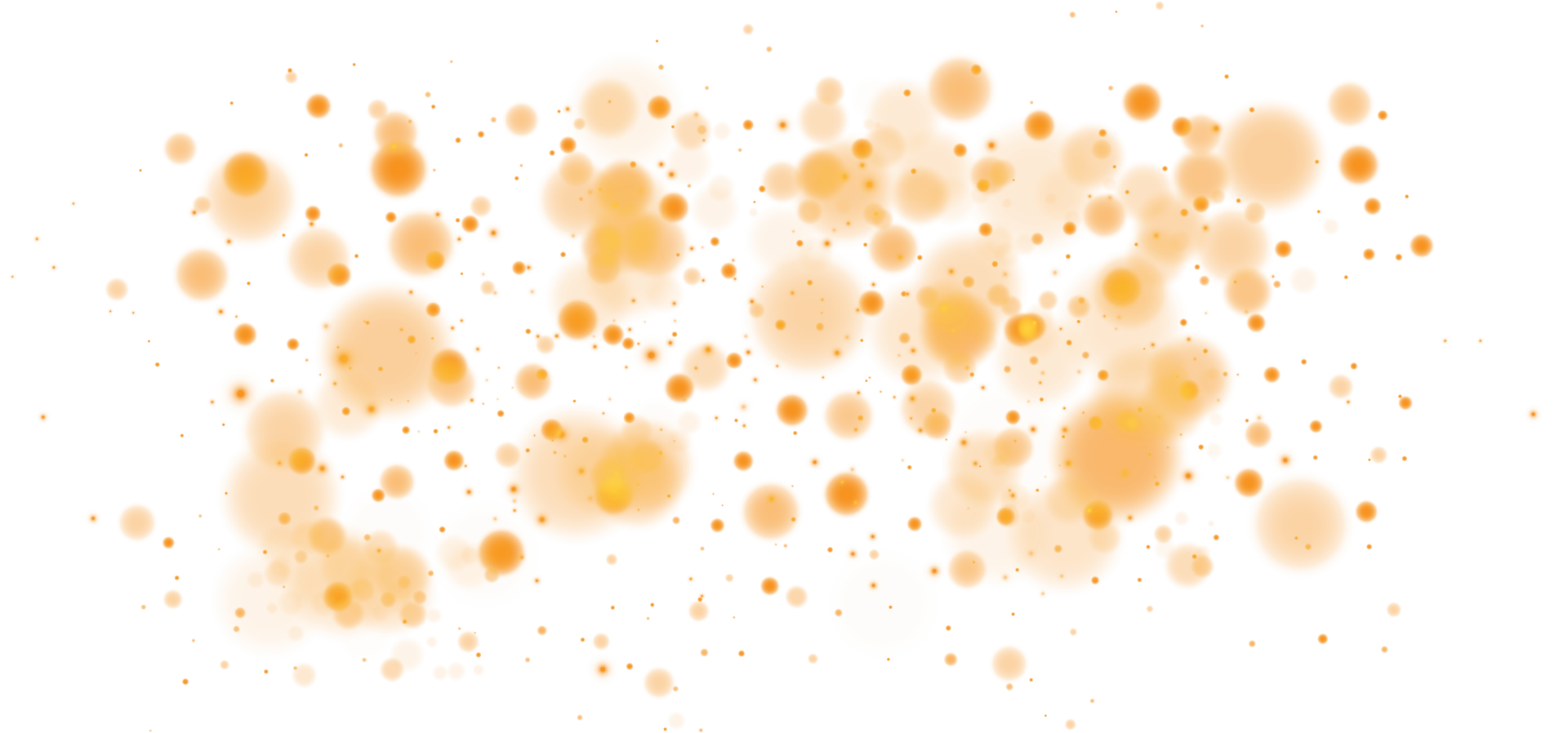 Golden shining bokeh lights with glowing particles on transparent background. PNG. 23550860 PNG