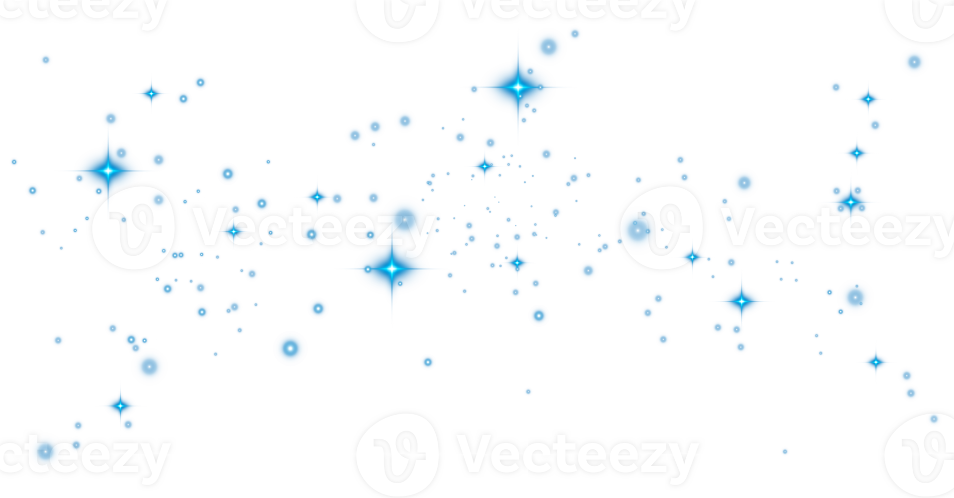 Abstract blue glitter wave illustration. Blue stardust sparkle particles isolated on transparent ...