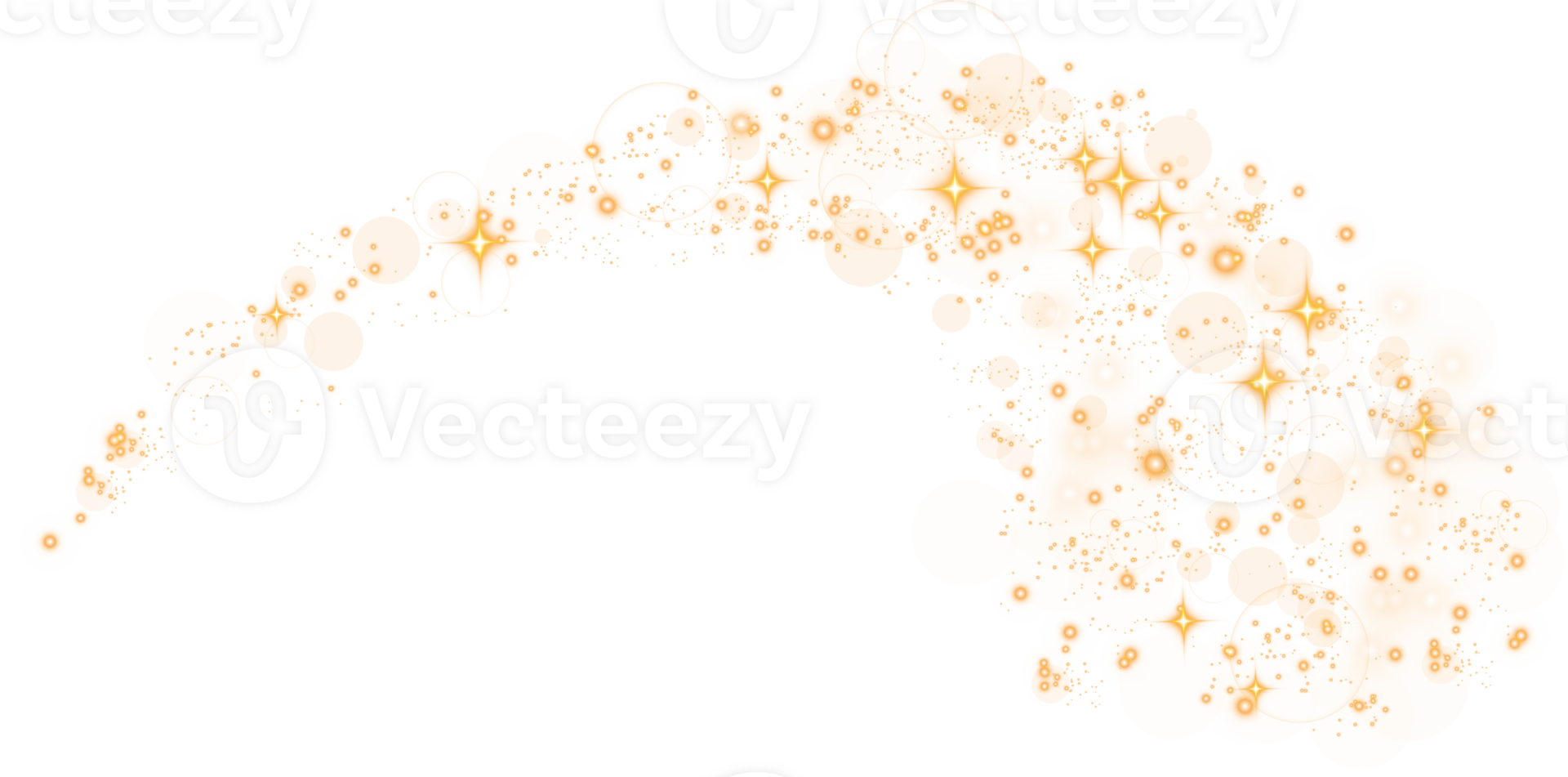 Abstract golden glitter wave illustration. Golden star dust sparkle particles isolated on ...