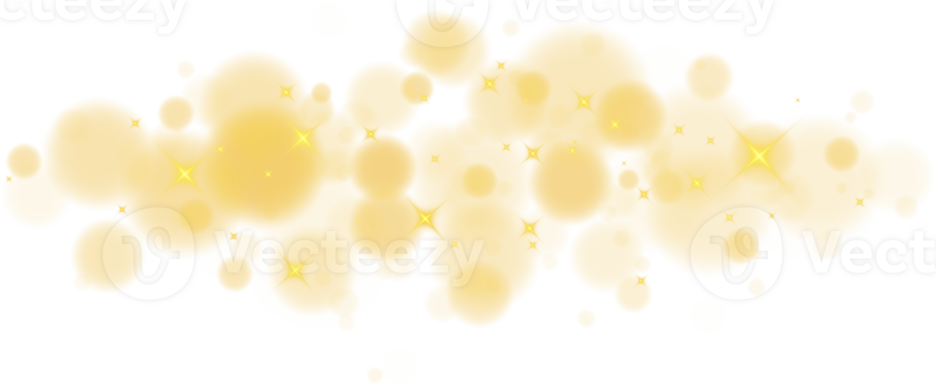 Golden shining bokeh lights with glowing particles on transparent background. PNG. 23550973 PNG