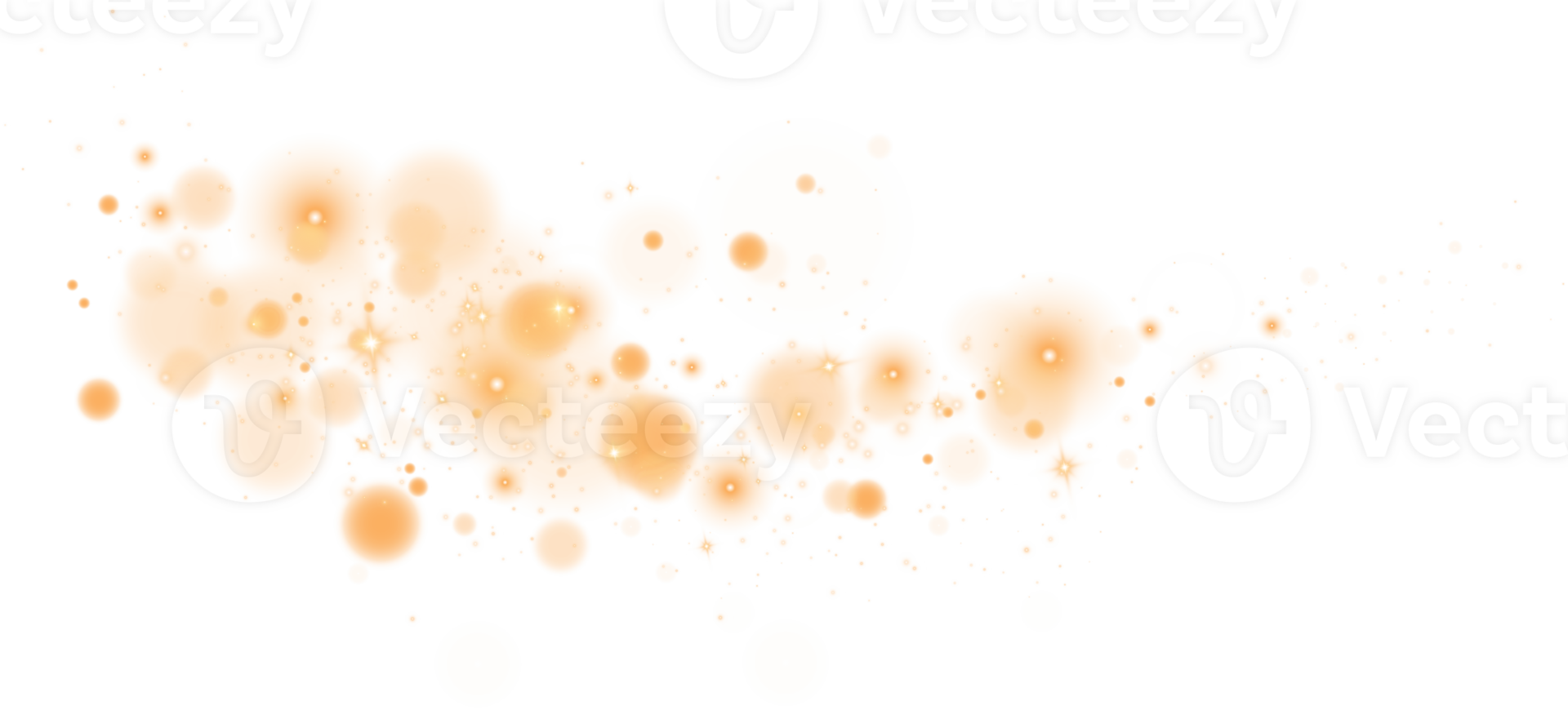 Golden shining bokeh lights with glowing particles on transparent background. PNG. 23550984 PNG