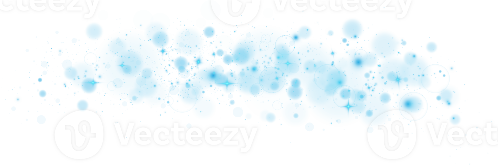 Abstract blue glitter wave illustration. Blue stardust sparkle particles isolated on transparent ...