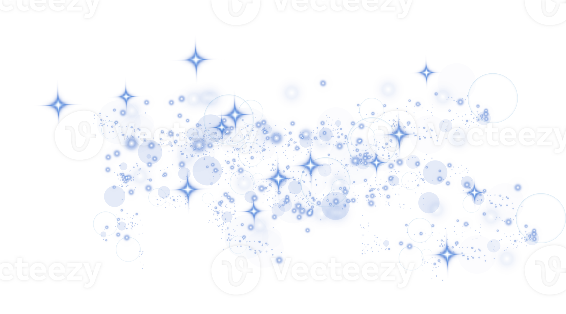 Abstract blue glitter wave illustration. Blue stardust sparkle particles isolated on transparent ...