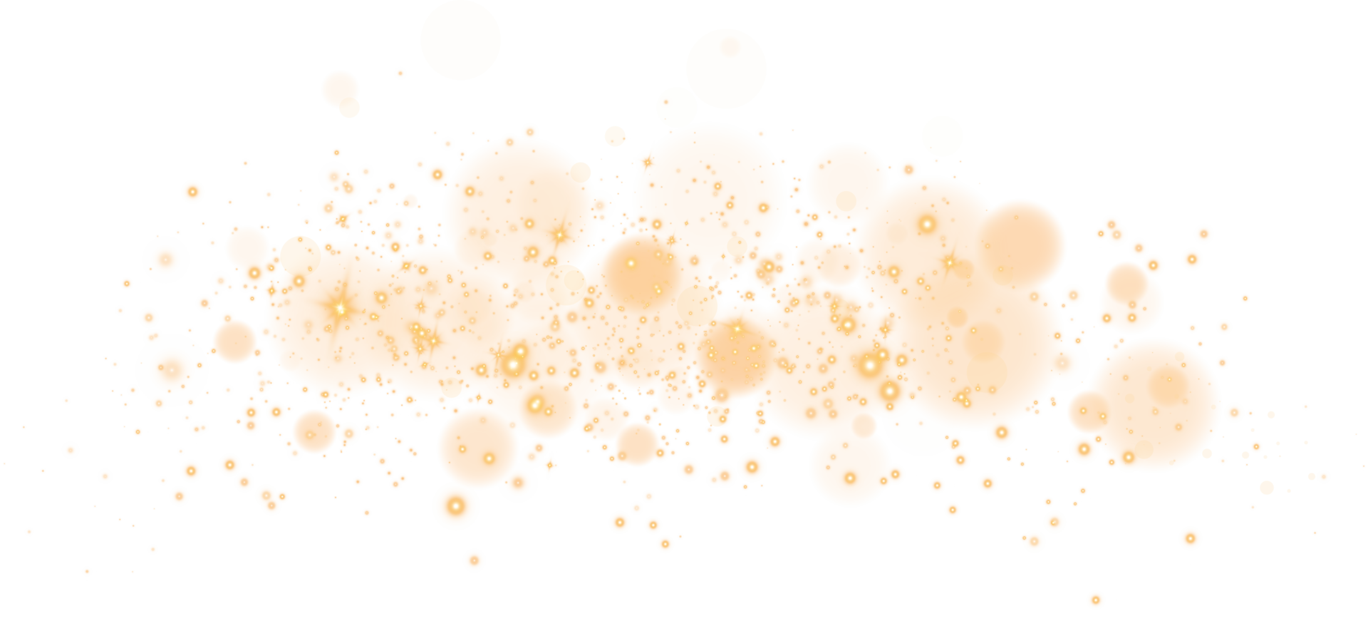 Golden shining bokeh lights with glowing particles on transparent background. PNG. 23551093 PNG