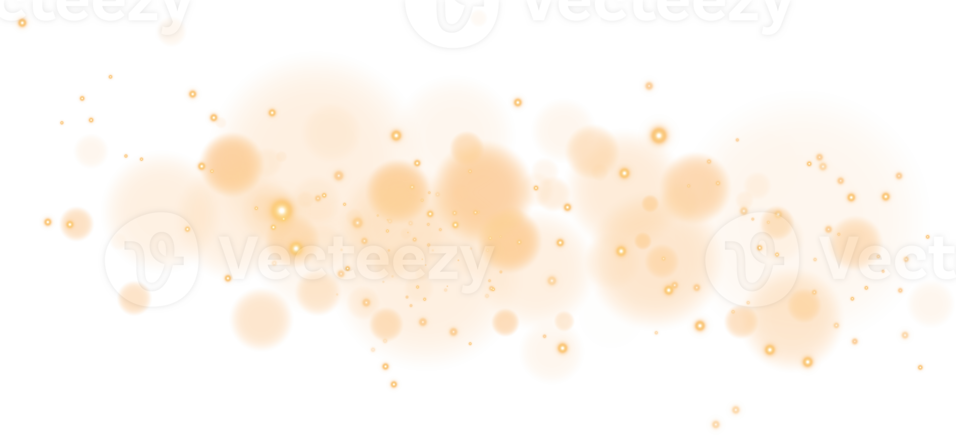 Golden shining bokeh lights with glowing particles on transparent background. PNG. 23551176 PNG