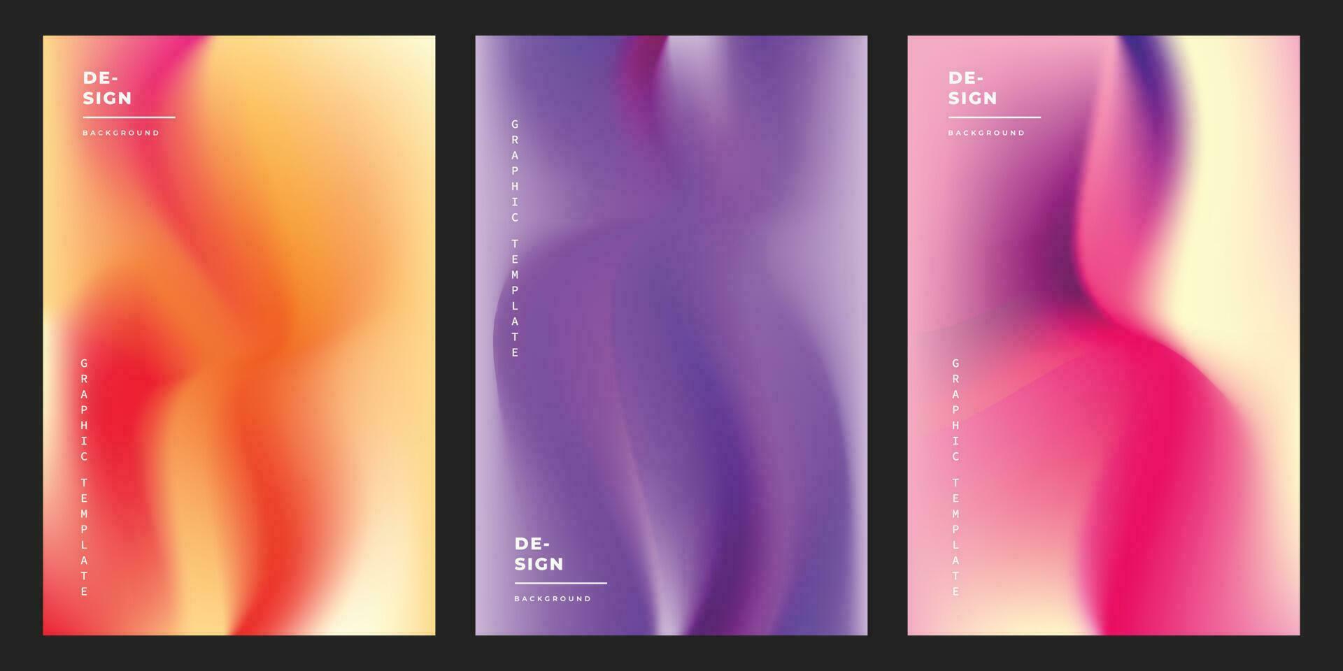 Gradient Mesh Background Template Copy Space Set Abstract Colour Gradation Design For Poster