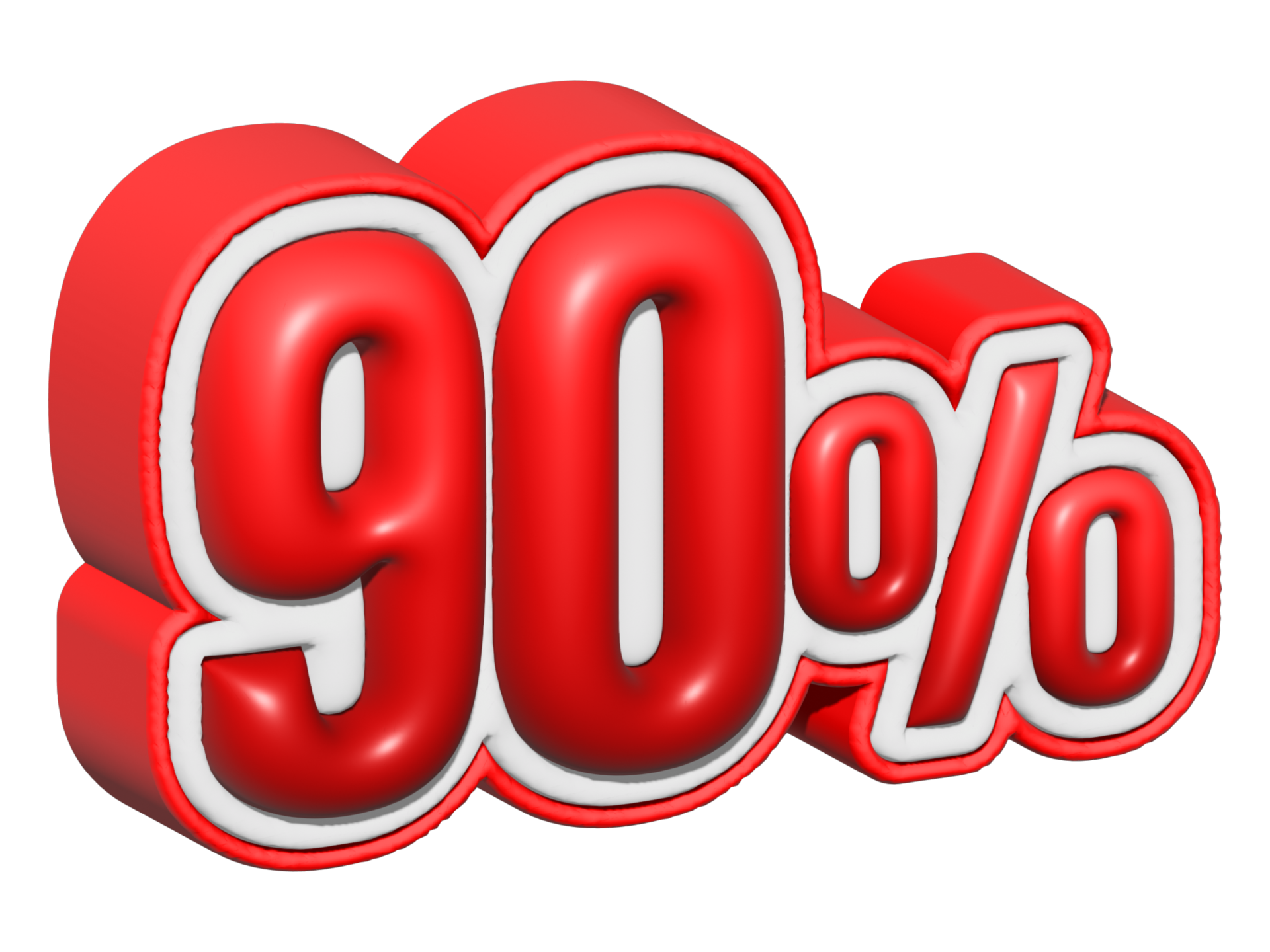 90-3d-text-90-percent-sale-90-percent-discount-on-red-color-up-to-90