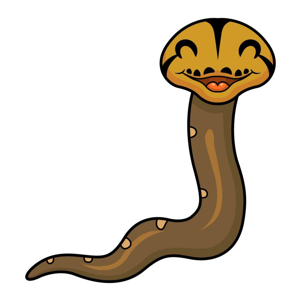 Cute golden child reticulated python cartoon 23556271 Vector Art at ...