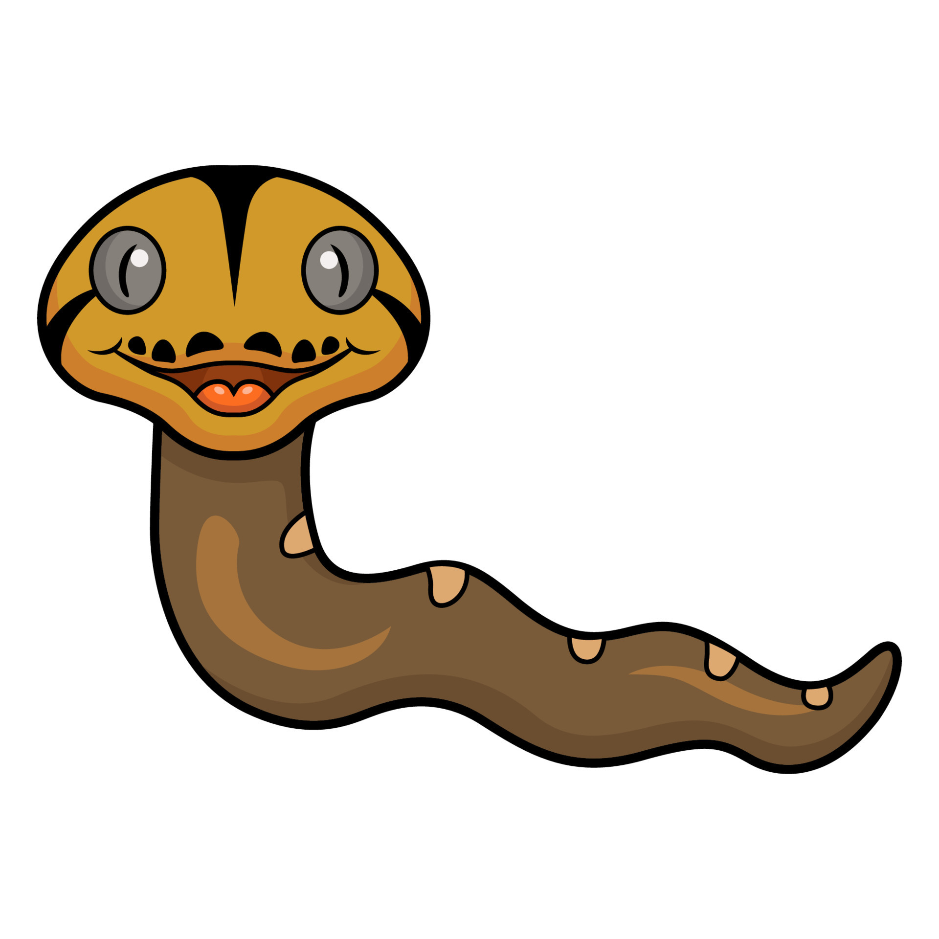 Cute golden child reticulated python cartoon 23556278 Vector Art at ...