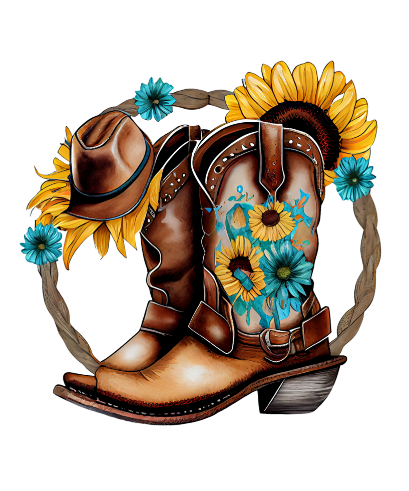 Western Boots Watercolor Clipart 23559780 Png