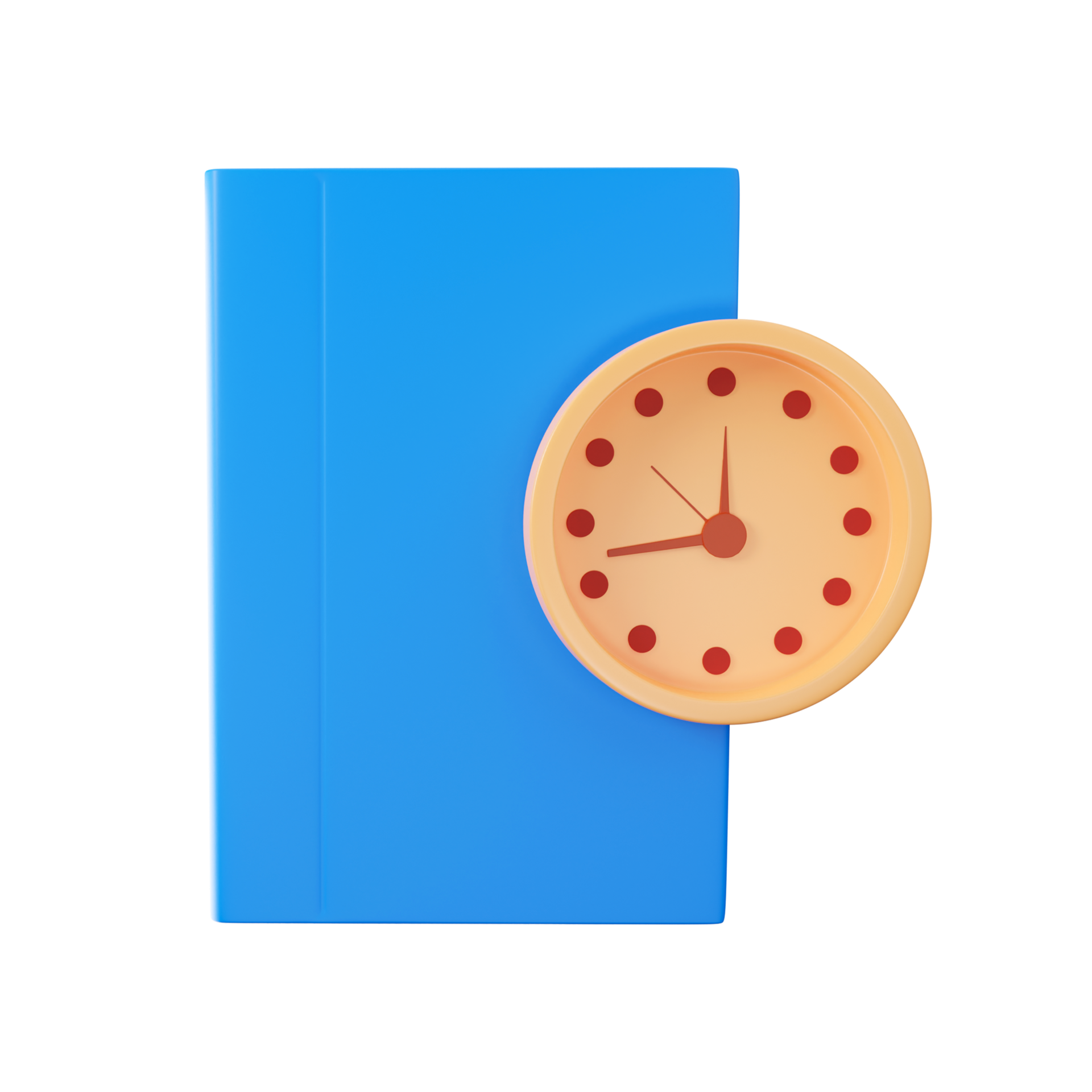 Free 3D Render Of Book And Clock Icon In Blue And Yellow Color free-3d-render-of-book-and-clock-icon-in-blue-and-yellow-color