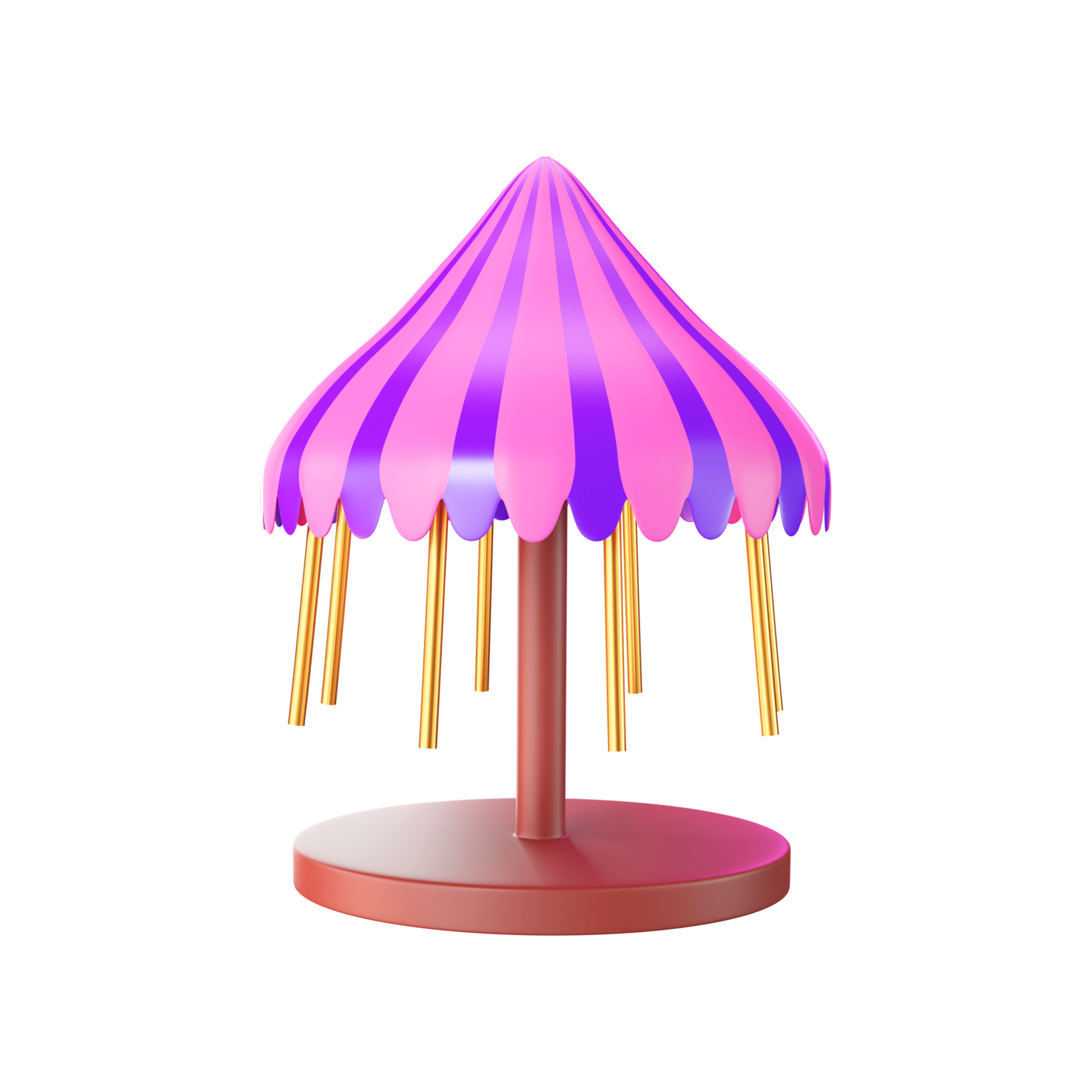 3D Render of Pink Carousel Swing Over White Background. 23560825 PNG
