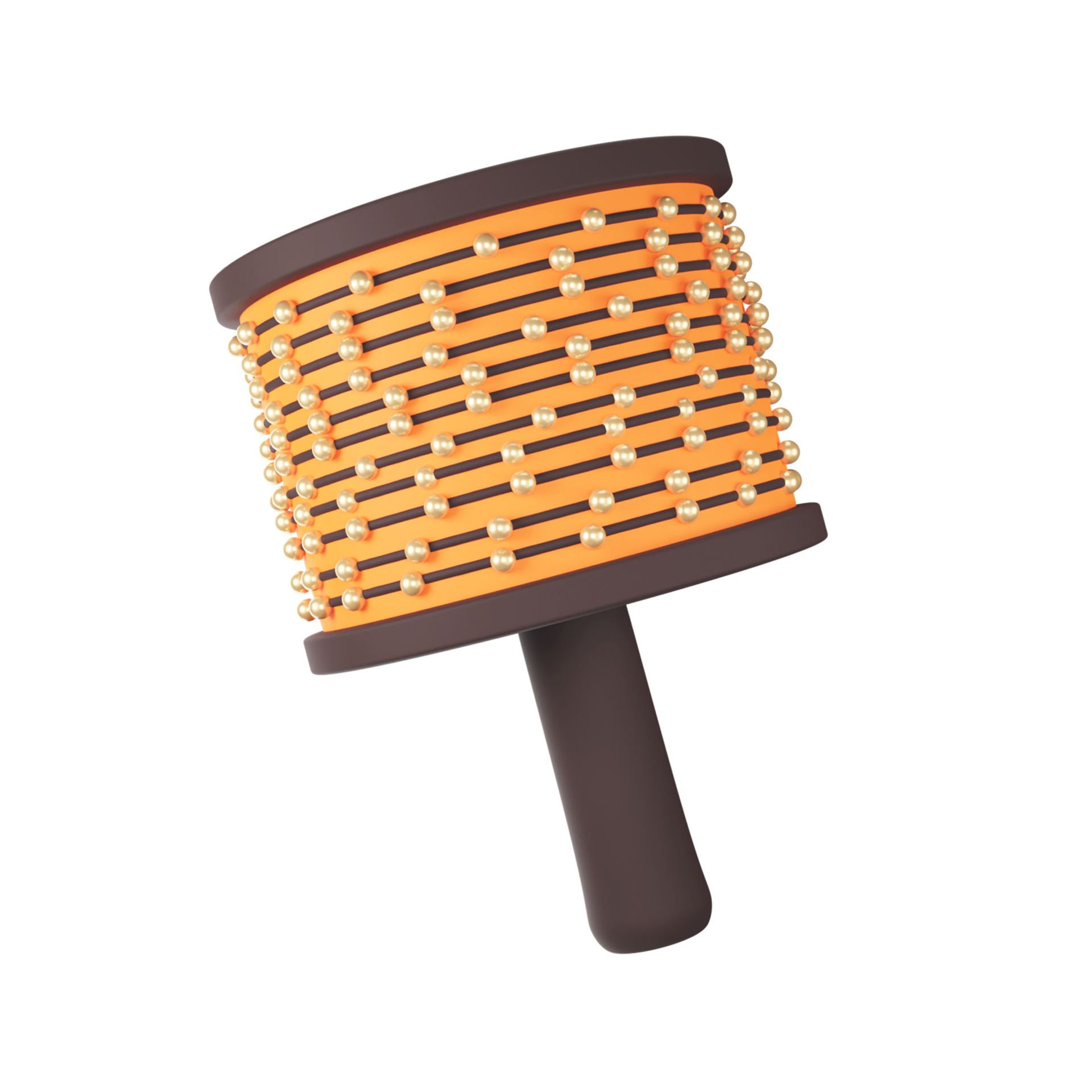 Free Golden And Brown Cabasa Icon In 3D Render. 23560899 PNG with Transparent Background