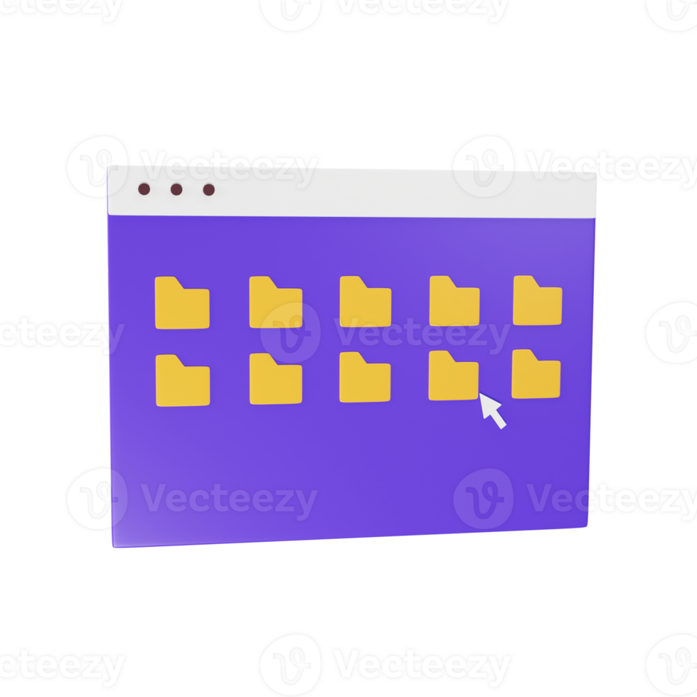 Select Multiple File Folder On Window Screen Icon In 3d Style 23561043 Png