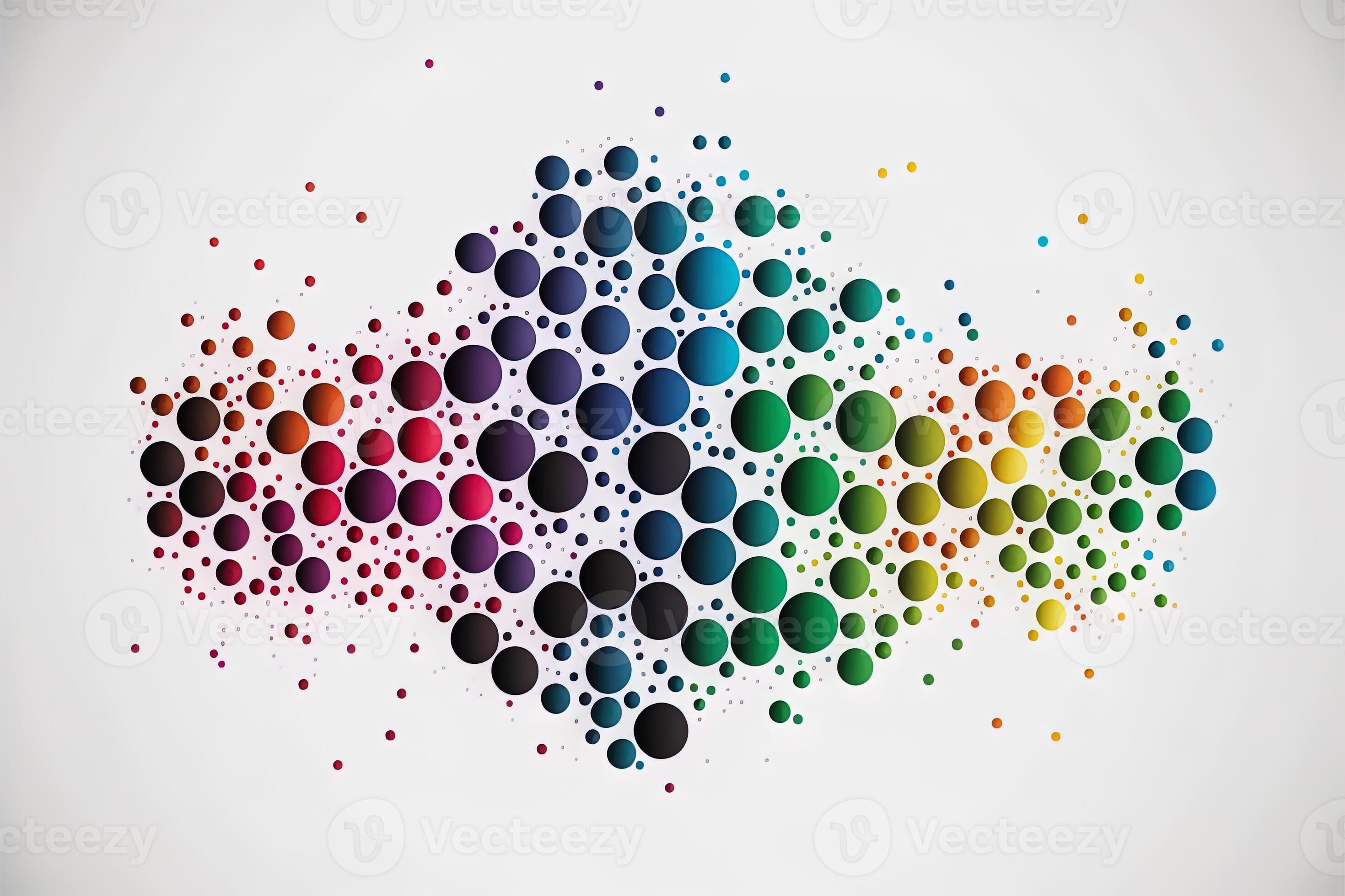 data visualization with multiple colorful circles, various sizes ...