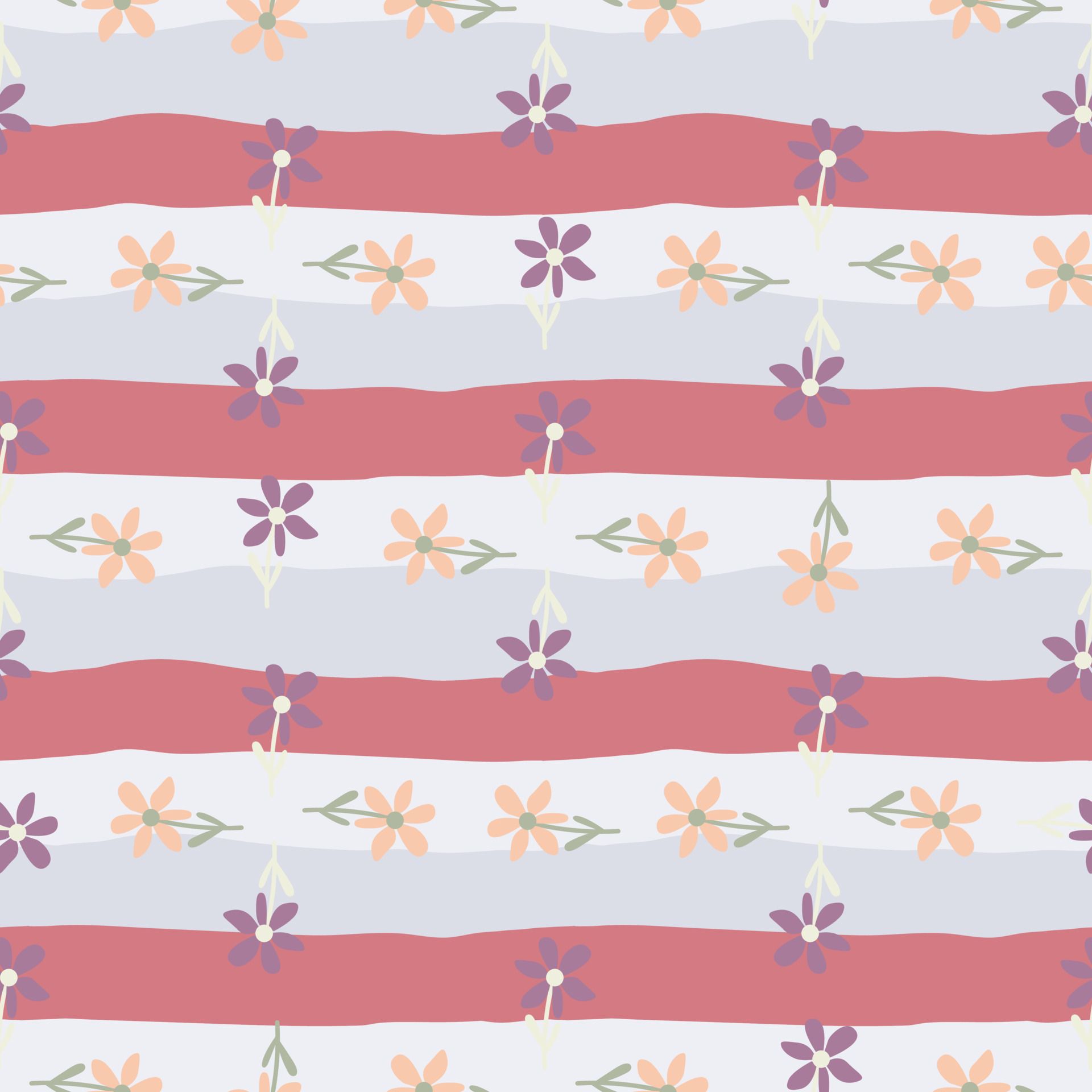 Stylized tropical simple flower seamless pattern. Decorative floral ...