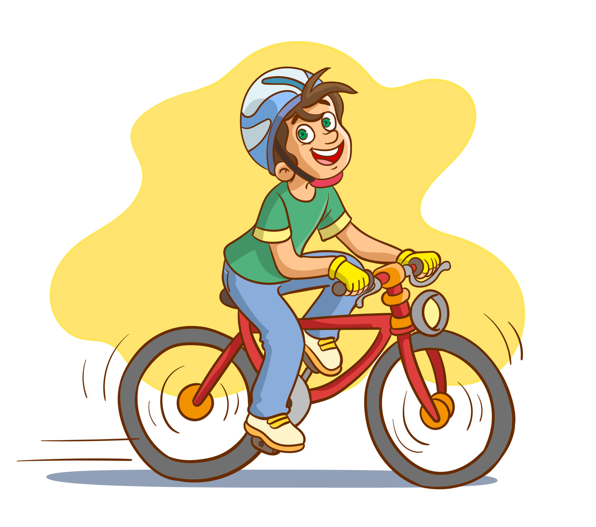 happy cute little kid boy riding bicycle 23562536 Vector Art at Vecteezy