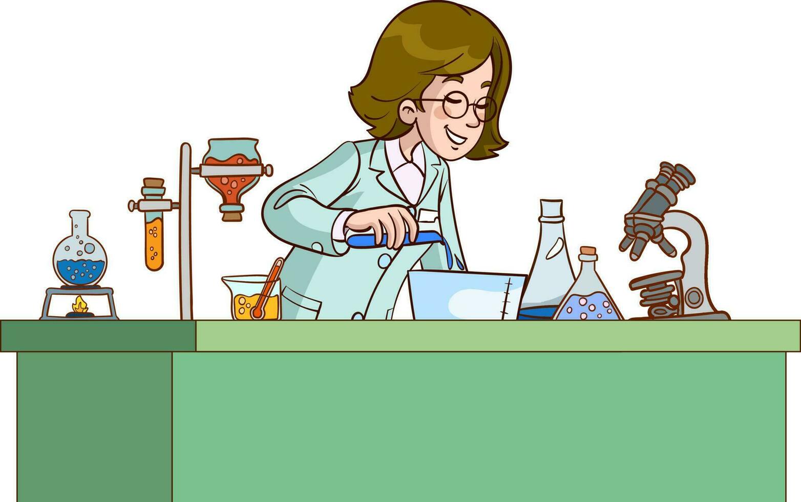 Scientist In Lab Science Experiment In Medical Laboratory Vector scientist-in-lab-science-experiment-in-medical-laboratory-vector