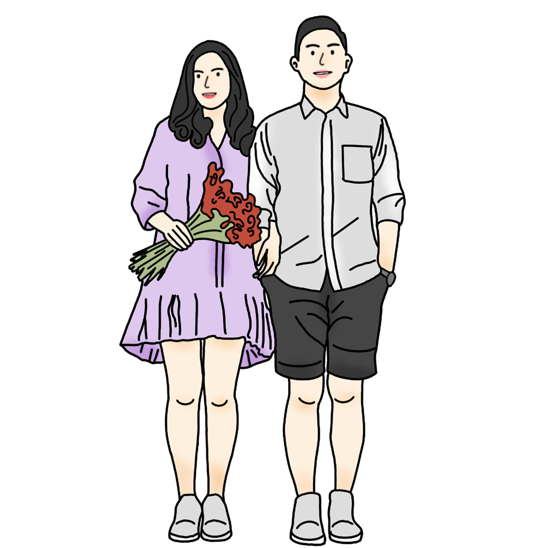Hand Drawn Couple Illustration 23564210 Png