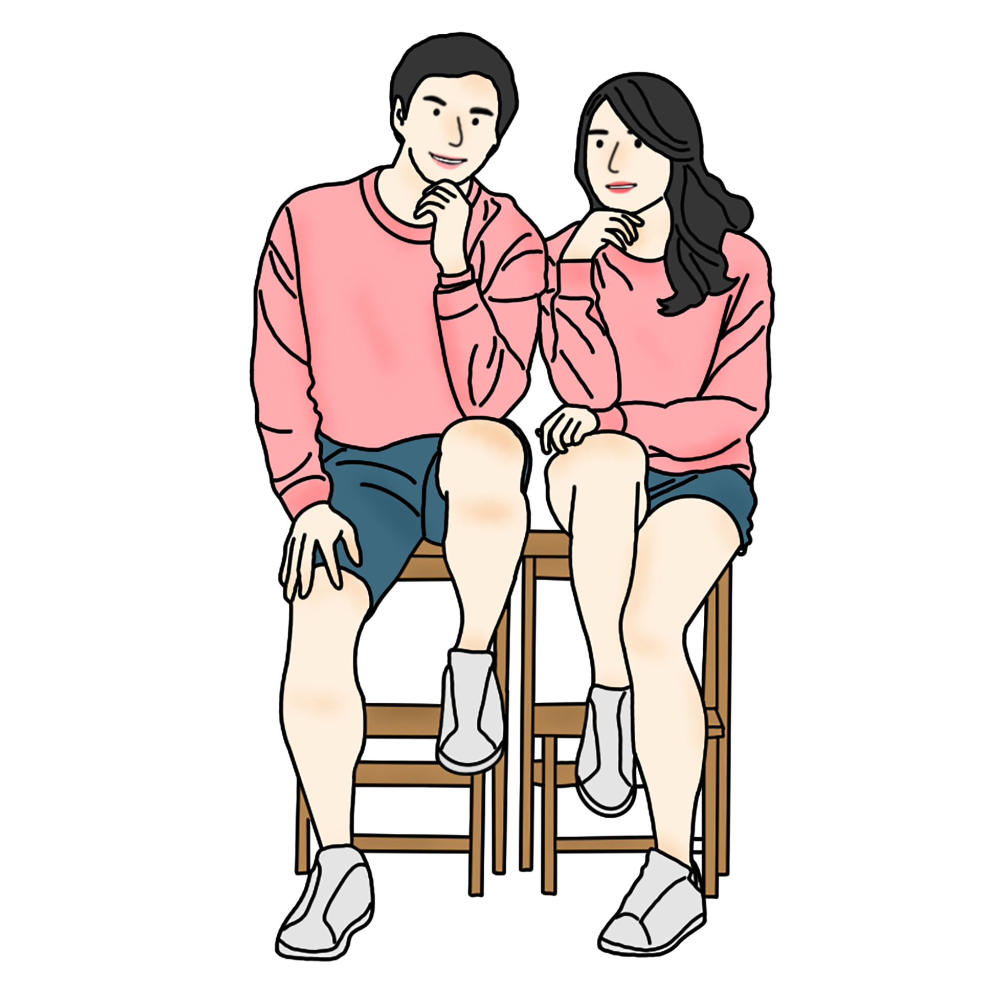 Hand Drawn Couple Illustration 23564325 Png
