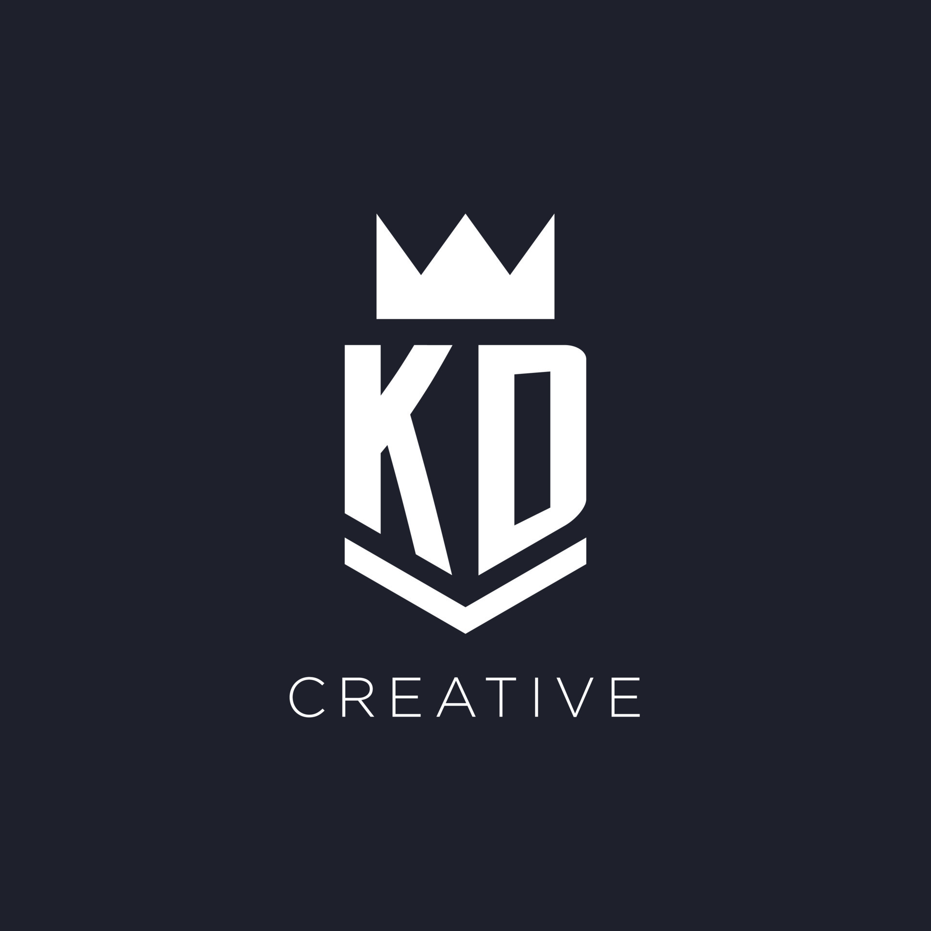 KD logo with shield and crown, initial monogram logo design 23564439 Vector Art at Vecteezy
