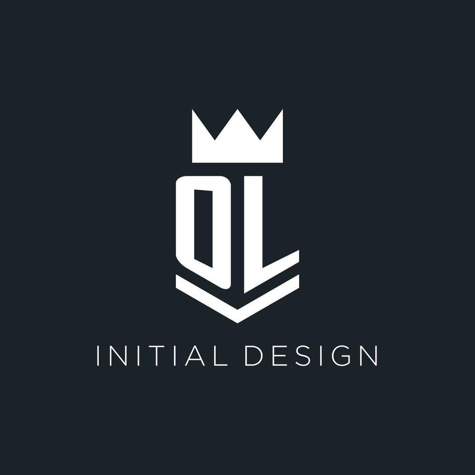 OL logo with shield and crown, initial monogram logo design 23564503 Vector Art at Vecteezy