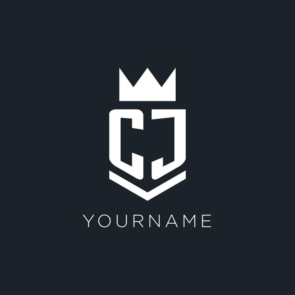 CJ logo with shield and crown, initial monogram logo design 23564545 Vector Art at Vecteezy