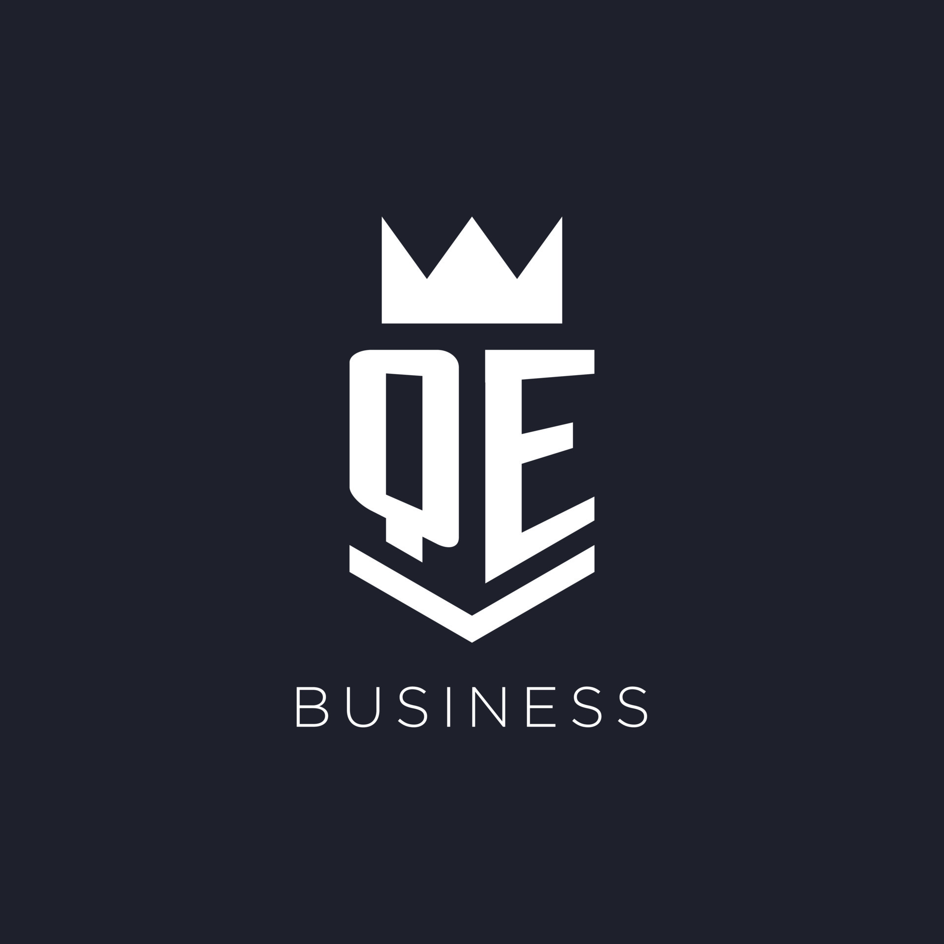 Qe Logo With Shield And Crown Initial Monogram Logo Design 23564601 Vector Art At Vecteezy