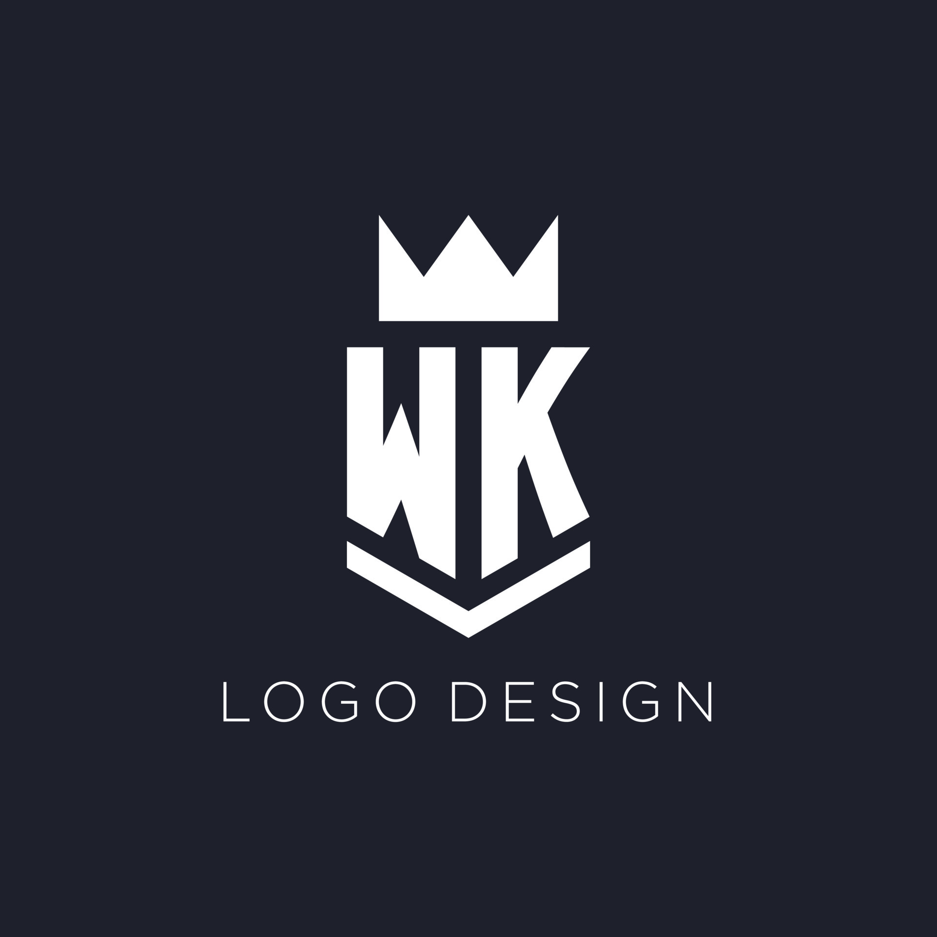 WK logo with shield and crown, initial monogram logo design 23564694 ... WK logo with shield and crown, initial monogram logo design 23564694 ...