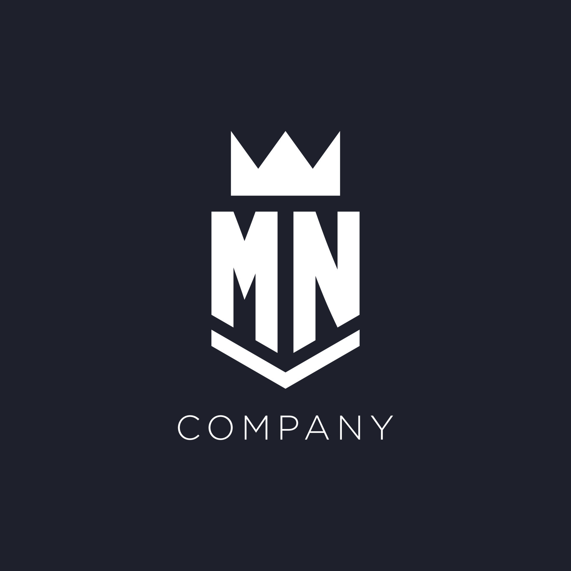 MN logo with shield and crown, initial monogram logo design 23564783 Vector Art at Vecteezy