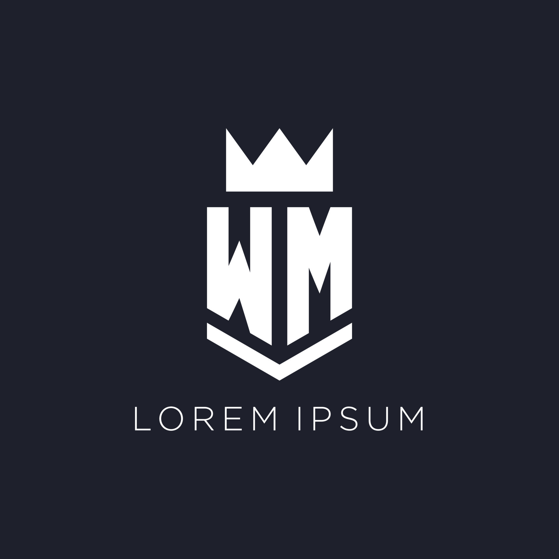 Wm Logo With Shield And Crown Initial Monogram Logo Design 23564806 Vector Art At Vecteezy