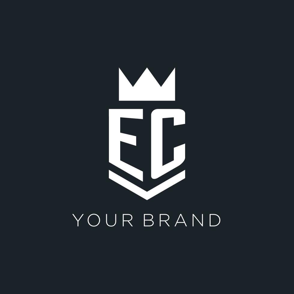 EC logo with shield and crown, initial monogram logo design 23564821 Vector Art at Vecteezy