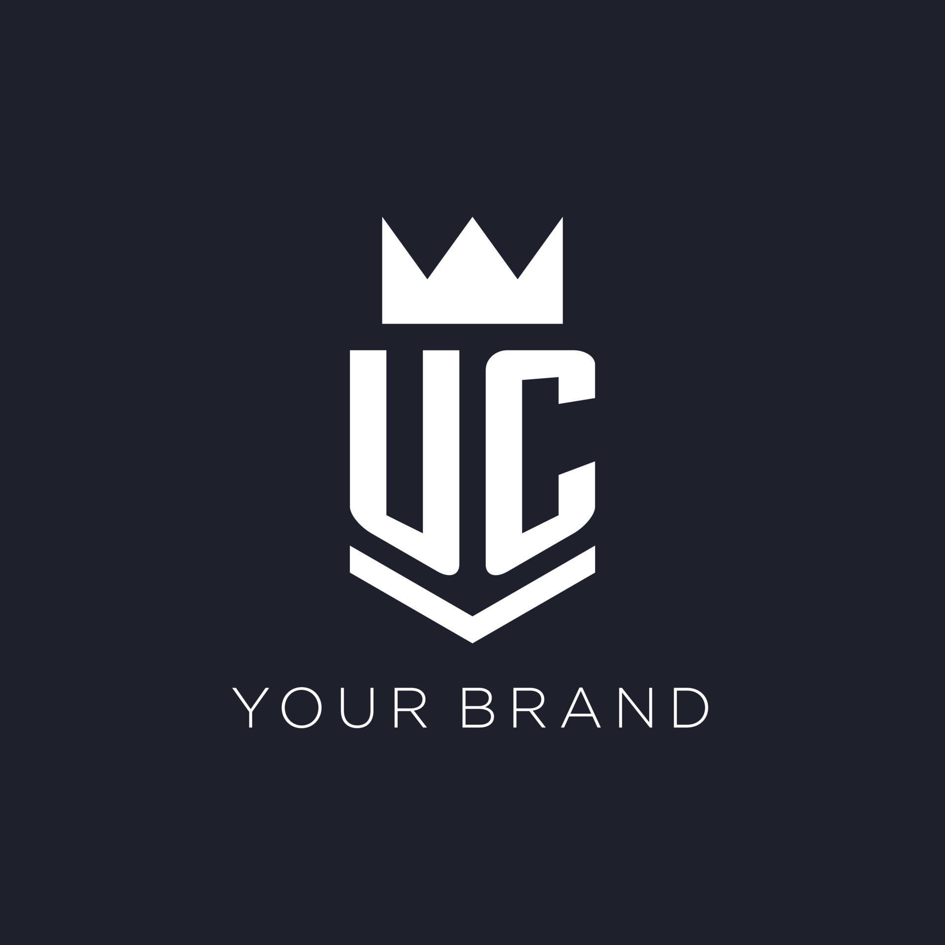 UC logo with shield and crown, initial monogram logo design 23565114 Vector Art at Vecteezy