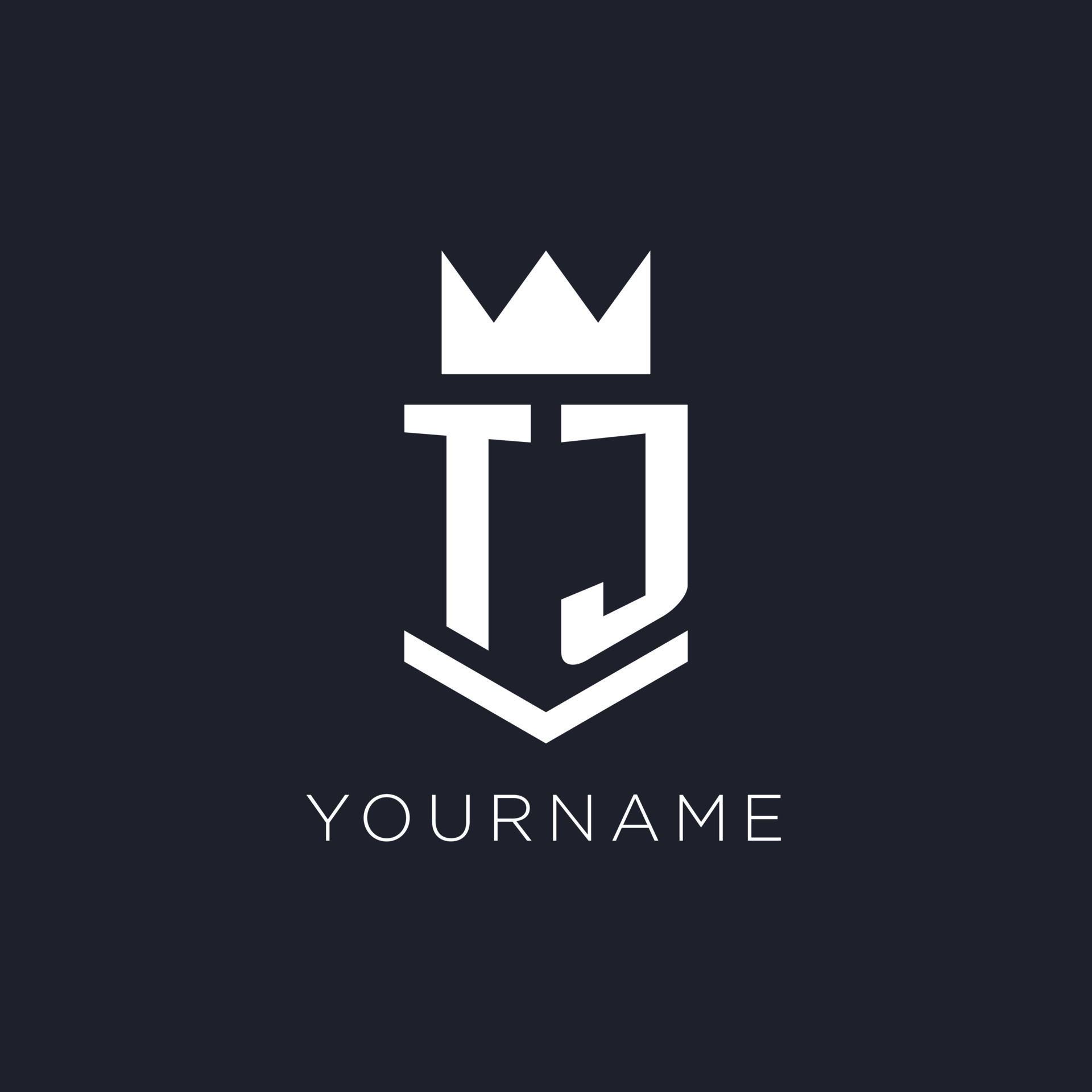 TJ logo with shield and crown, initial monogram logo design 23565189 Vector Art at Vecteezy