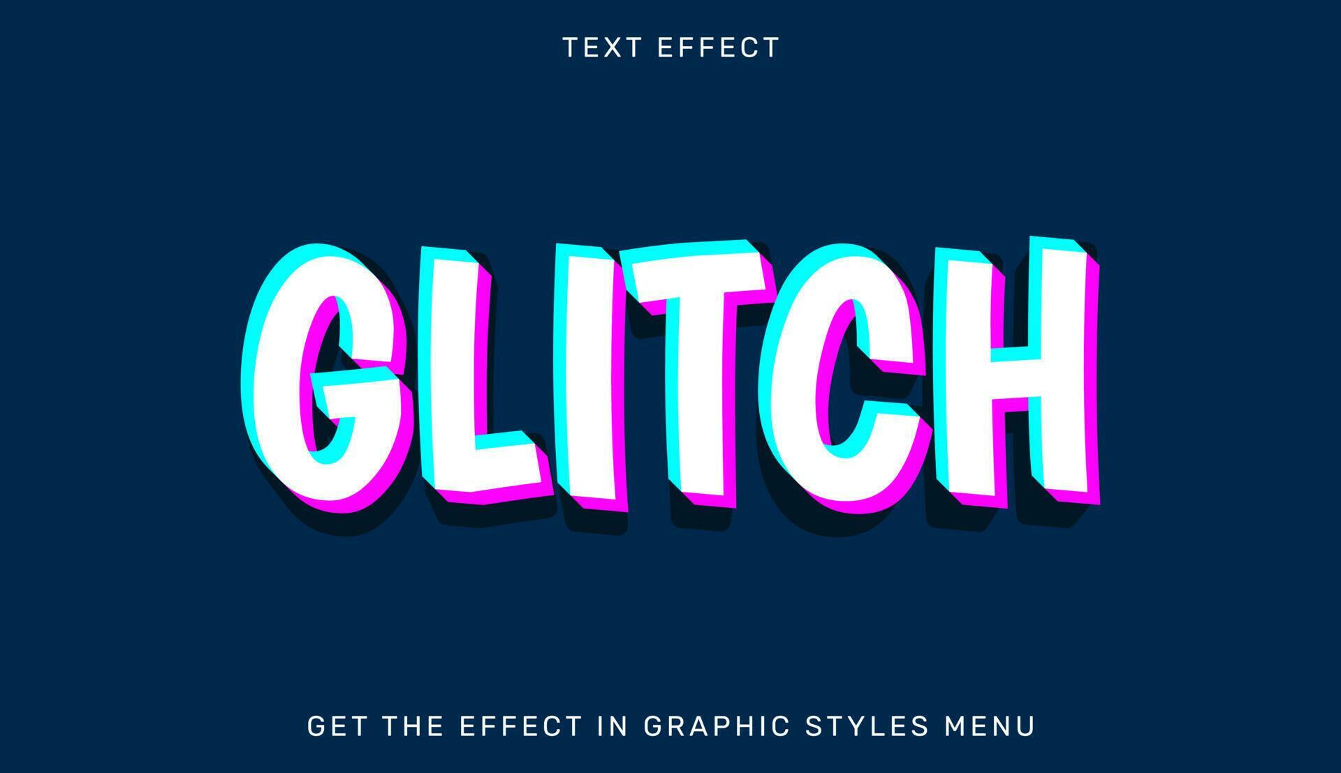 Vector illustration of editable glitch text effect 23565280 Vector Art at Vecteezy