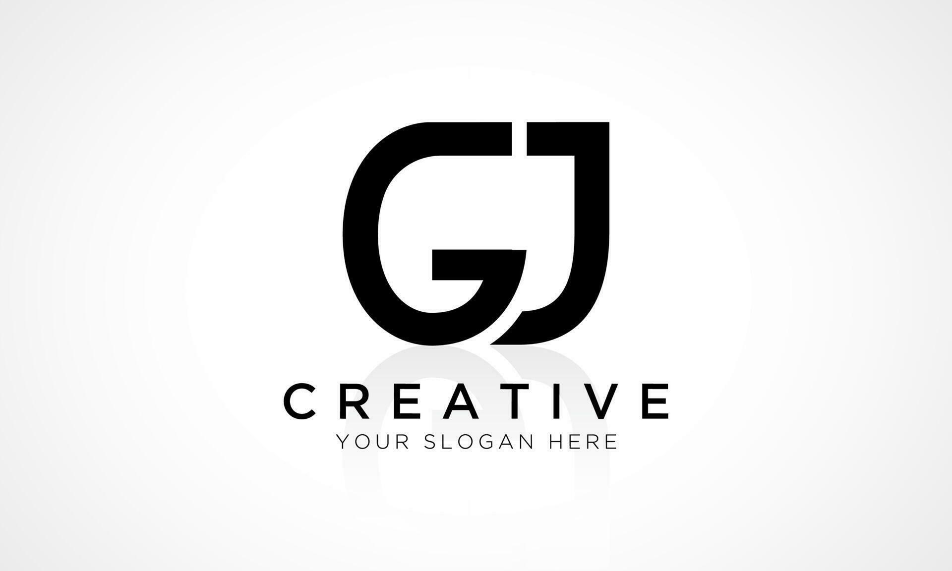 Alphabet Letter Gj Logo Design With Glossy Reflection Vector Icon Illustration. Initial Letter ...