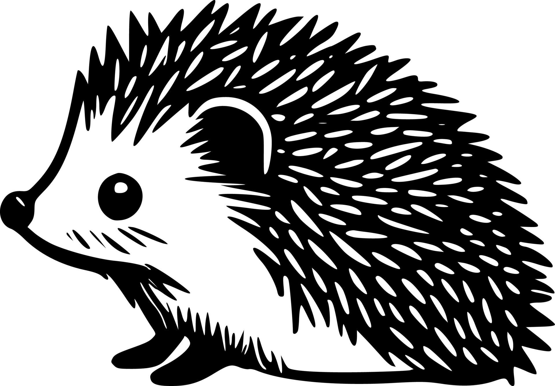Hedgehog Black And White Isolated Icon Vector Illustration 23568460 Vector Art At Vecteezy