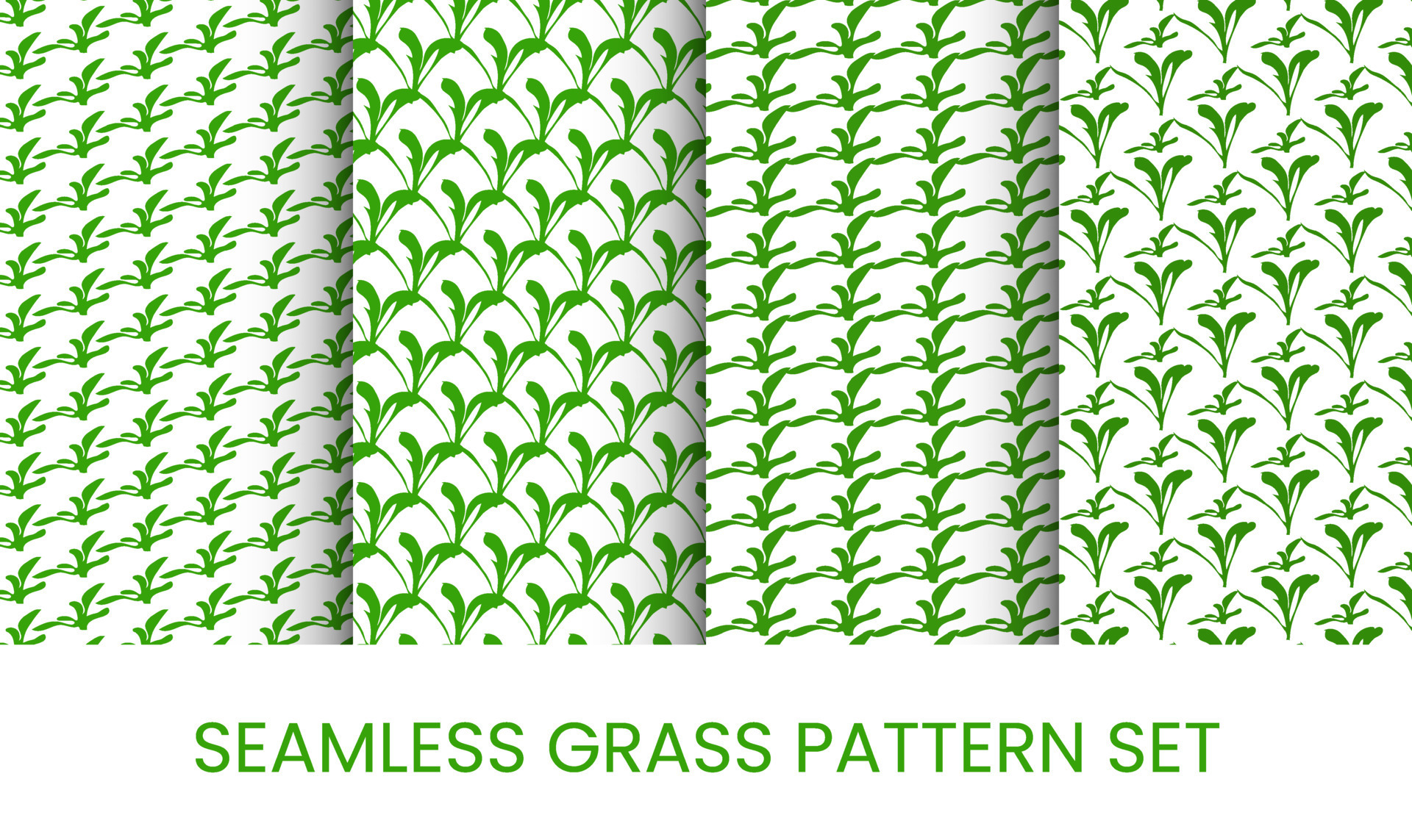 Seamless Grass Pattern Set Template 23573815 Vector Art At Vecteezy