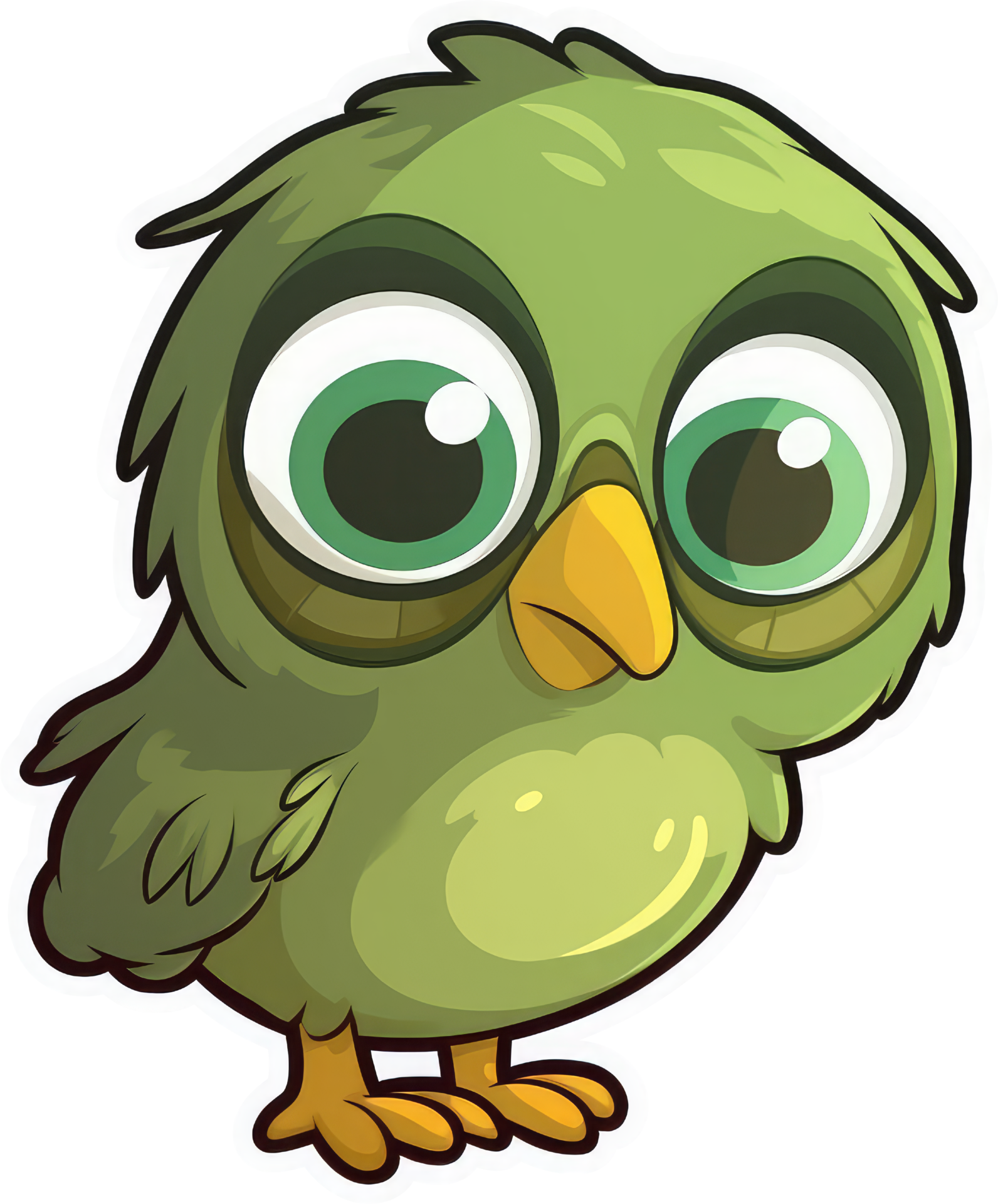 Funny And Cute Bird Transparency Sticker Green Jay Ai Generative