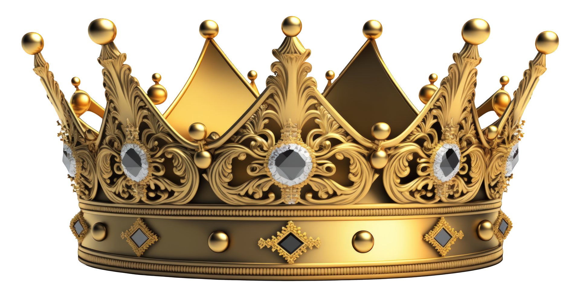 A Regal And Elegant Golden Crown Hangs In Mid Air Against A Pure And
