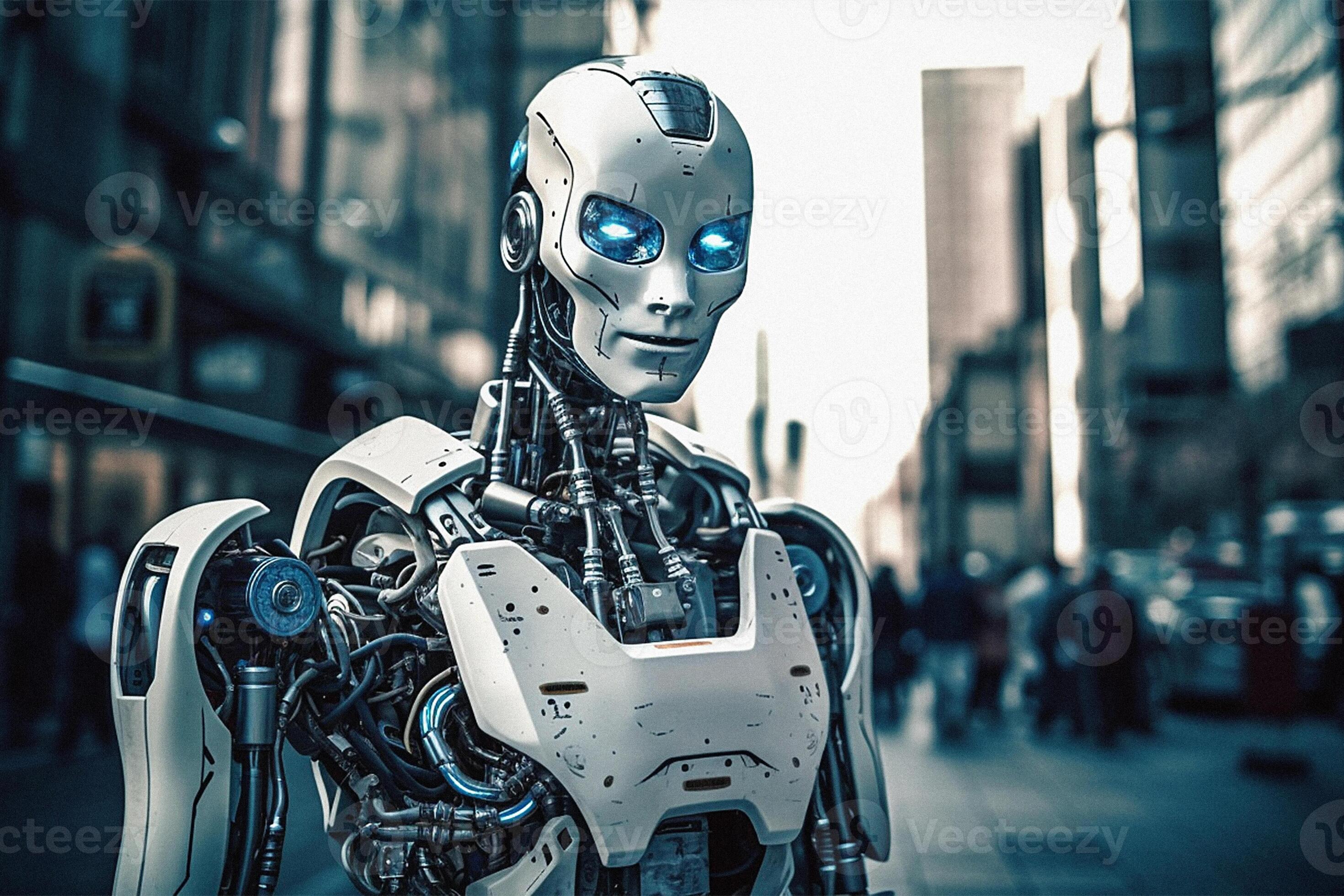 Future AI Robots and Cyborgs Redefine Humanity created with Technology ... Future AI Robots and Cyborgs Redefine Humanity created with Technology ...