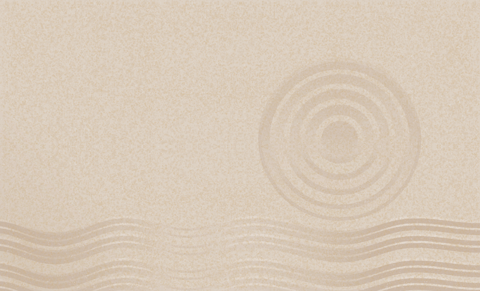 Sand beach texture with simple spiritual patterns in Japanese Zen Garden with concentric circles ...