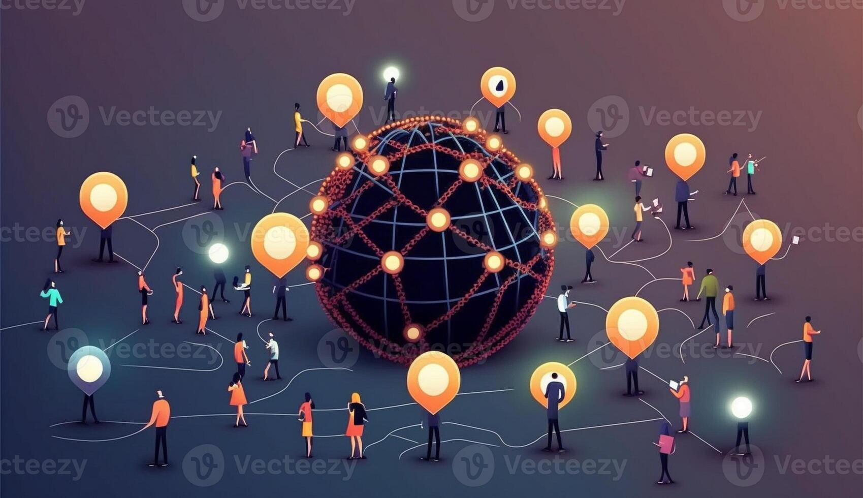 Social Network Connection Concept Community Generativce Ai 23577787