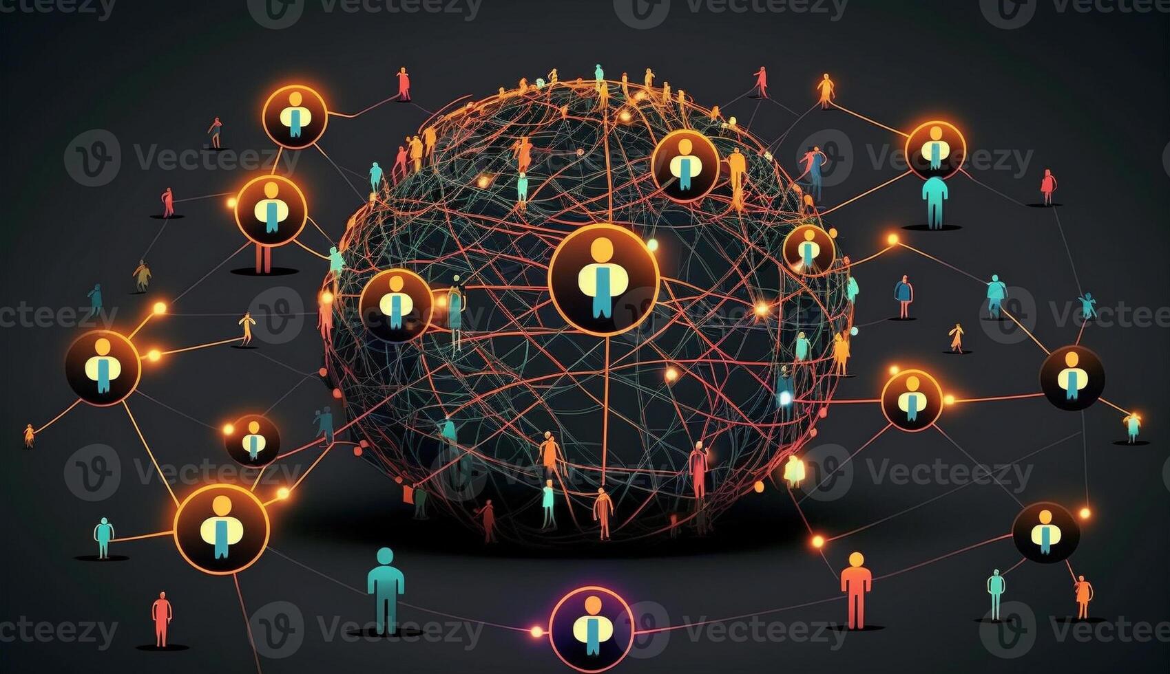 Social Network Connection Concept Community Generativce Ai 23577794