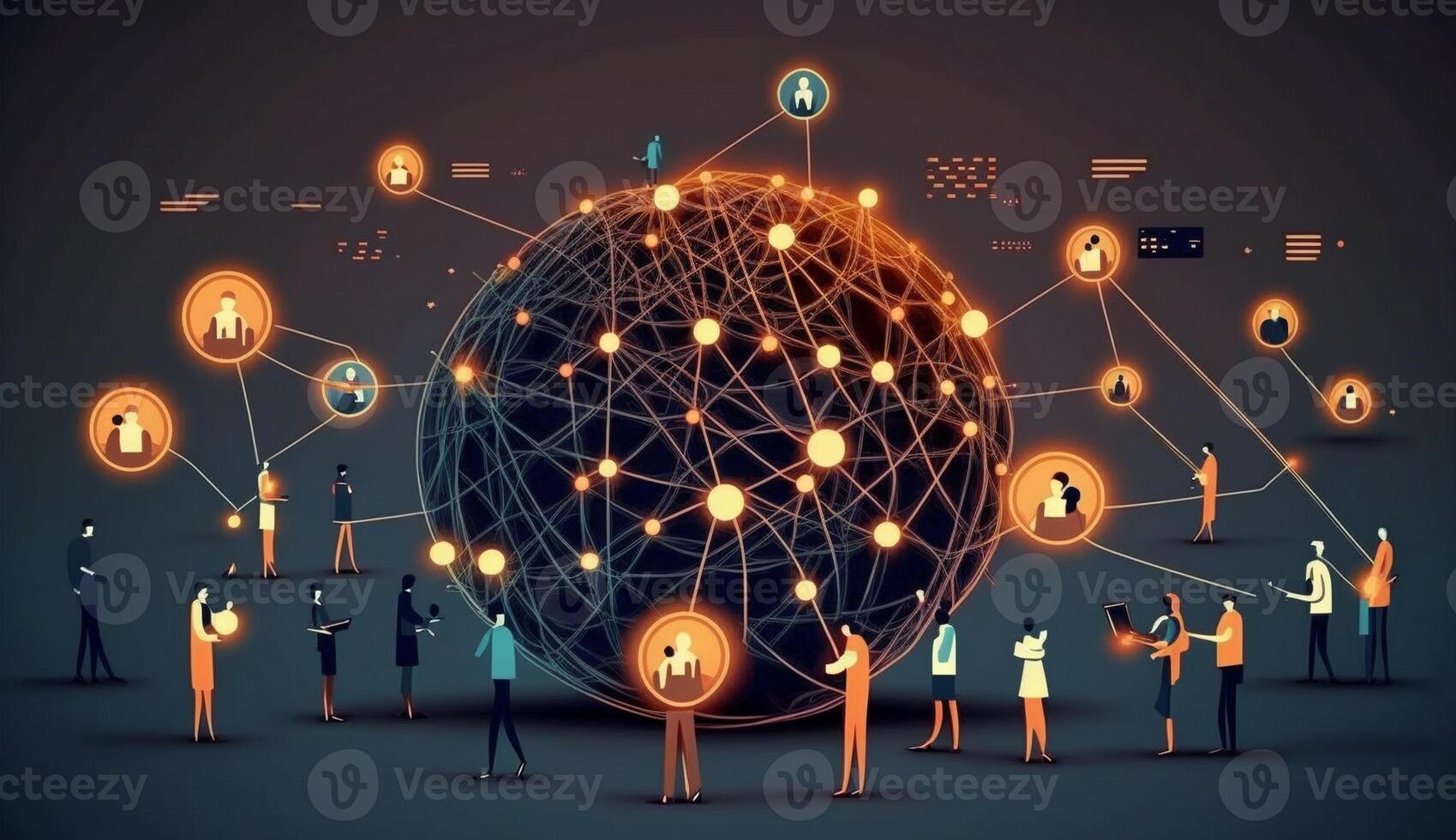 Social Network Connection Concept Community Generativce Ai 23577798