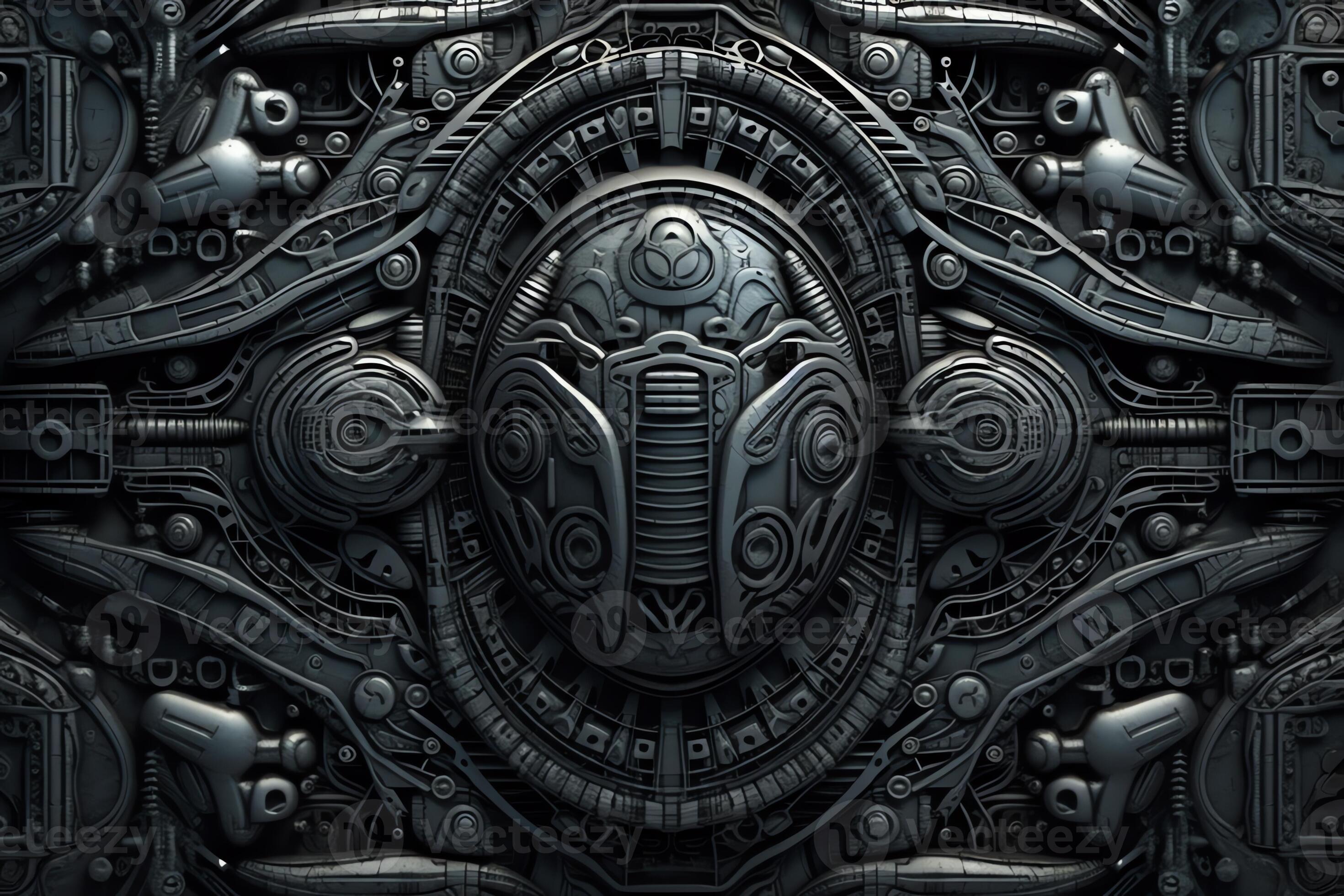 Biomechanical dark scifi alien armor texture ornamental design ...